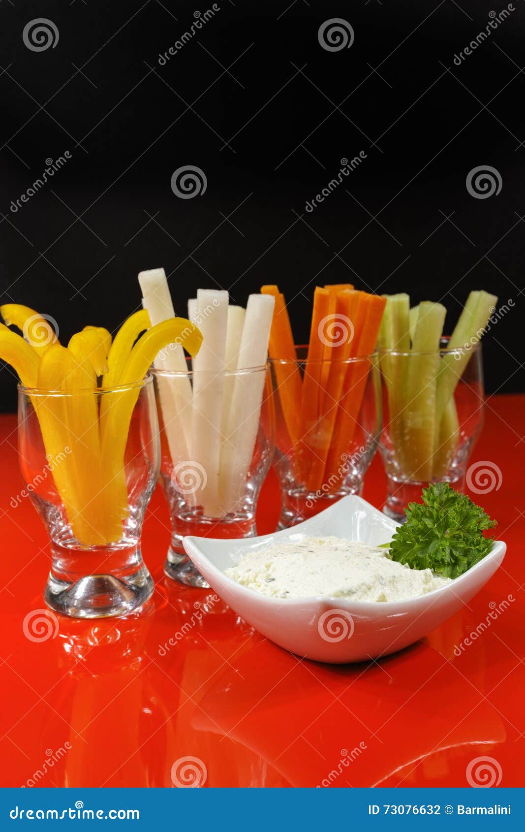 Healthy Snacks - Vegetable Sticks and Dip Stock Photo - Image of ...