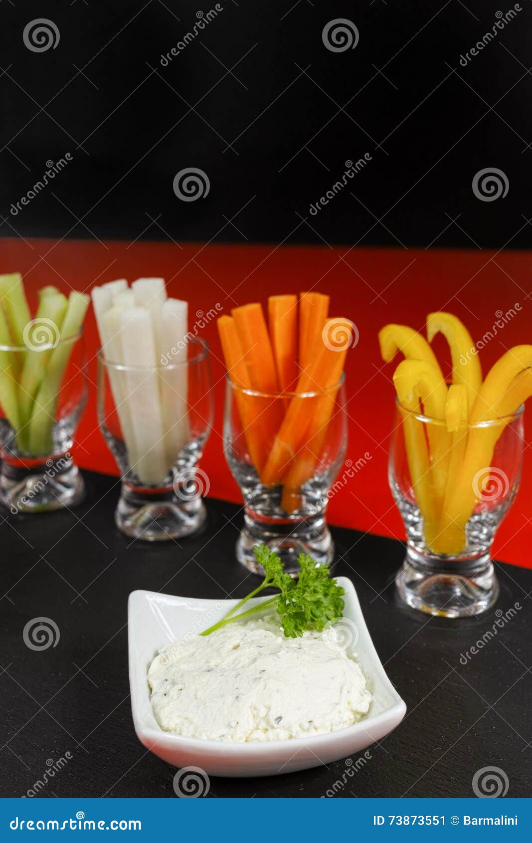 Healthy Snacks - Vegetable Sticks and Dip Stock Image - Image of ...