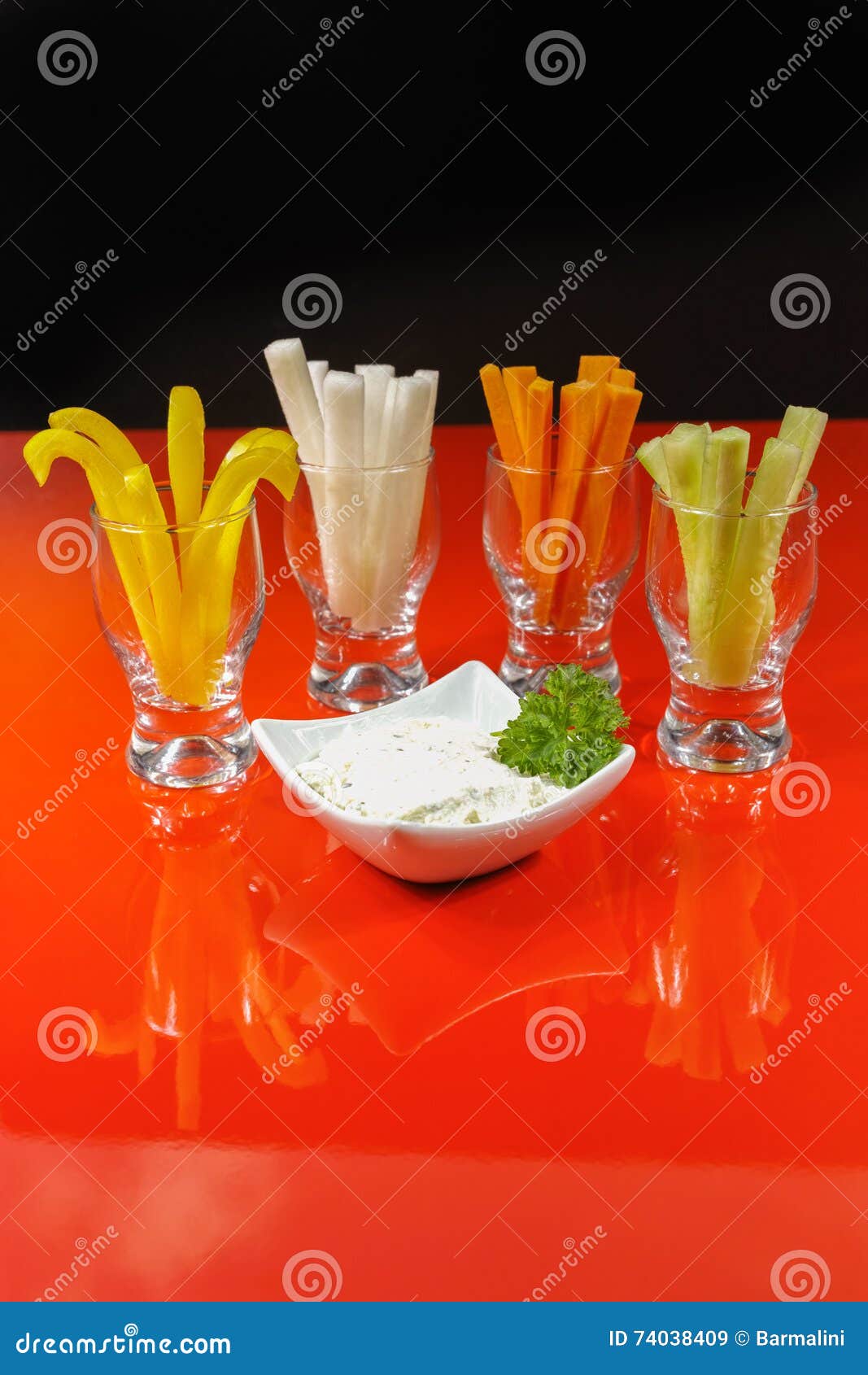 Healthy Snacks - Vegetable Sticks and Dip Stock Image - Image of orange ...