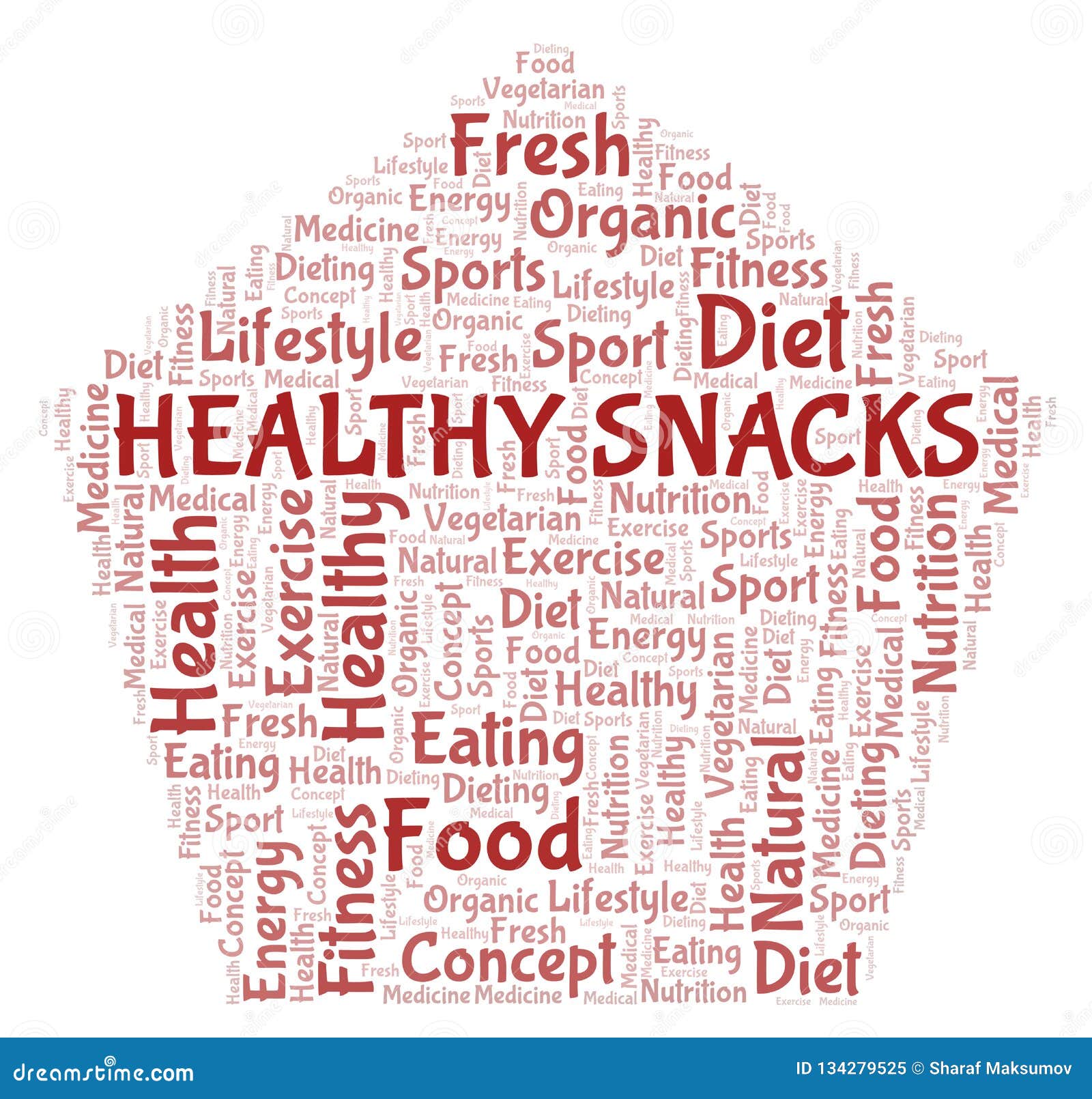 Healthy Snacks word cloud stock illustration. Illustration of rendering ...