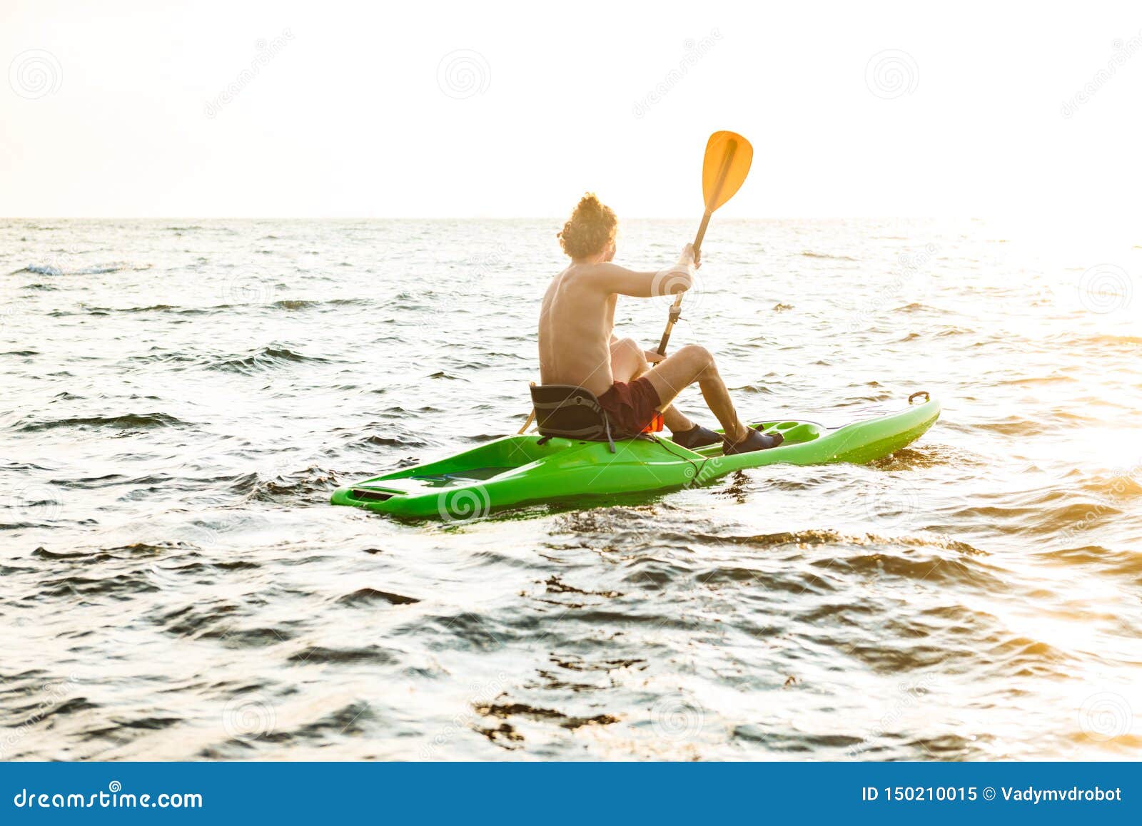 Healthy Strong Man Kayaking Stock Image - Image of natural, canoe ...