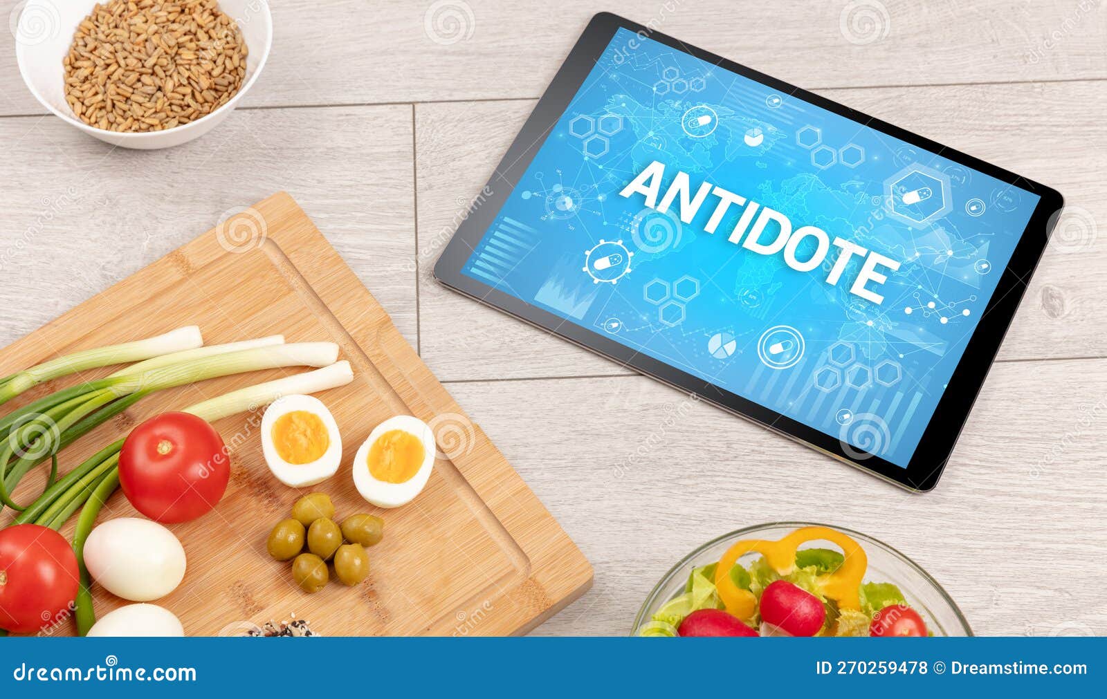 Healthy Tablet Pc Compostion, Immune System Boost Concept Stock Photo ...
