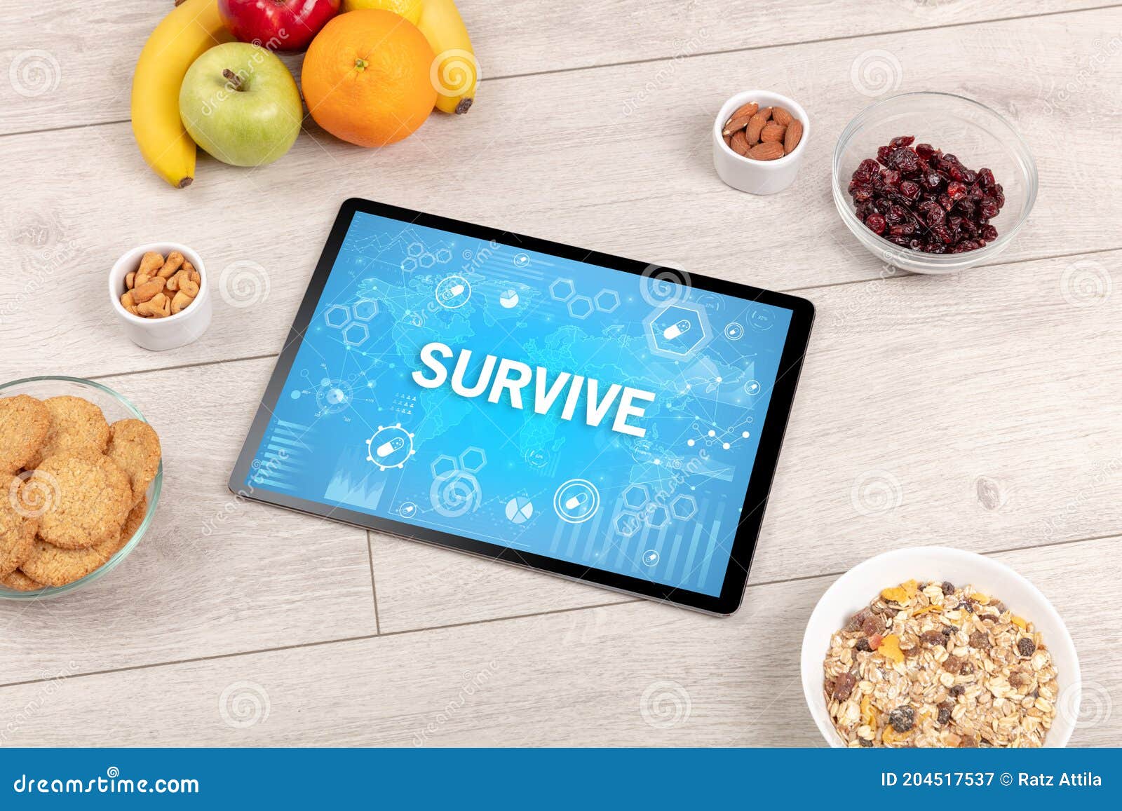 Healthy Tablet Pc Compostion, Immune System Boost Concept Stock Image ...