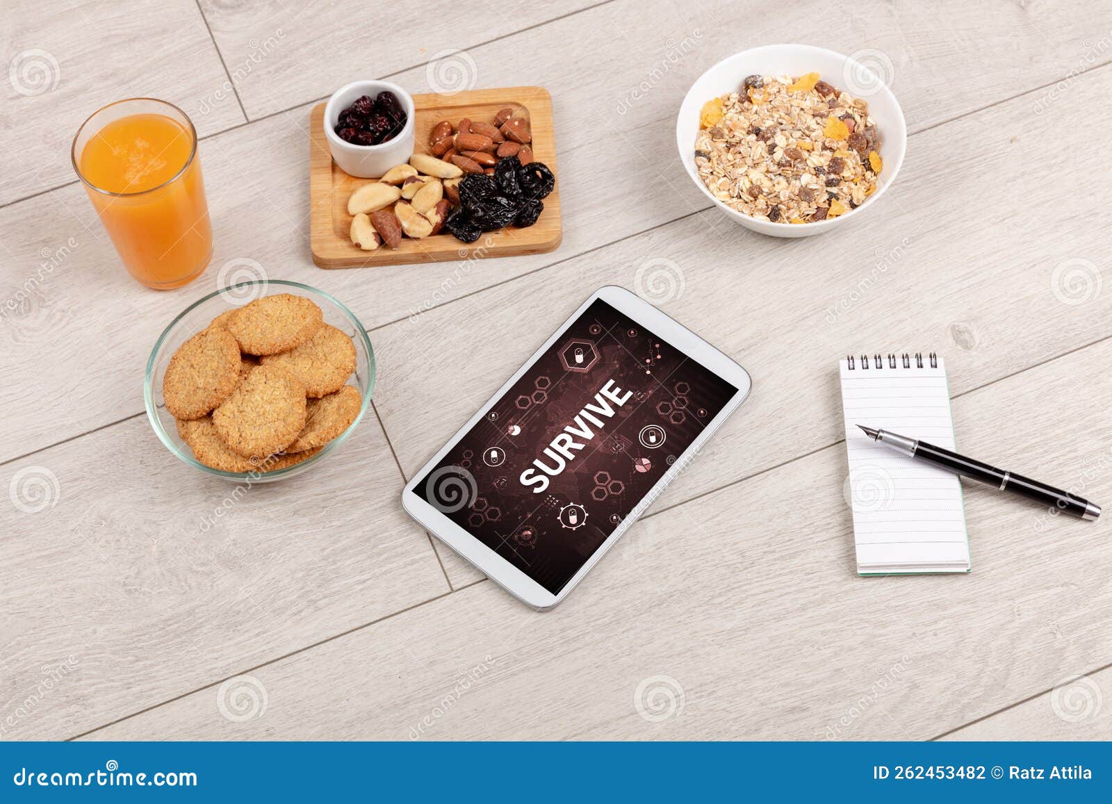 Healthy Tablet Pc Compostion, Immune System Boost Concept Stock Photo ...