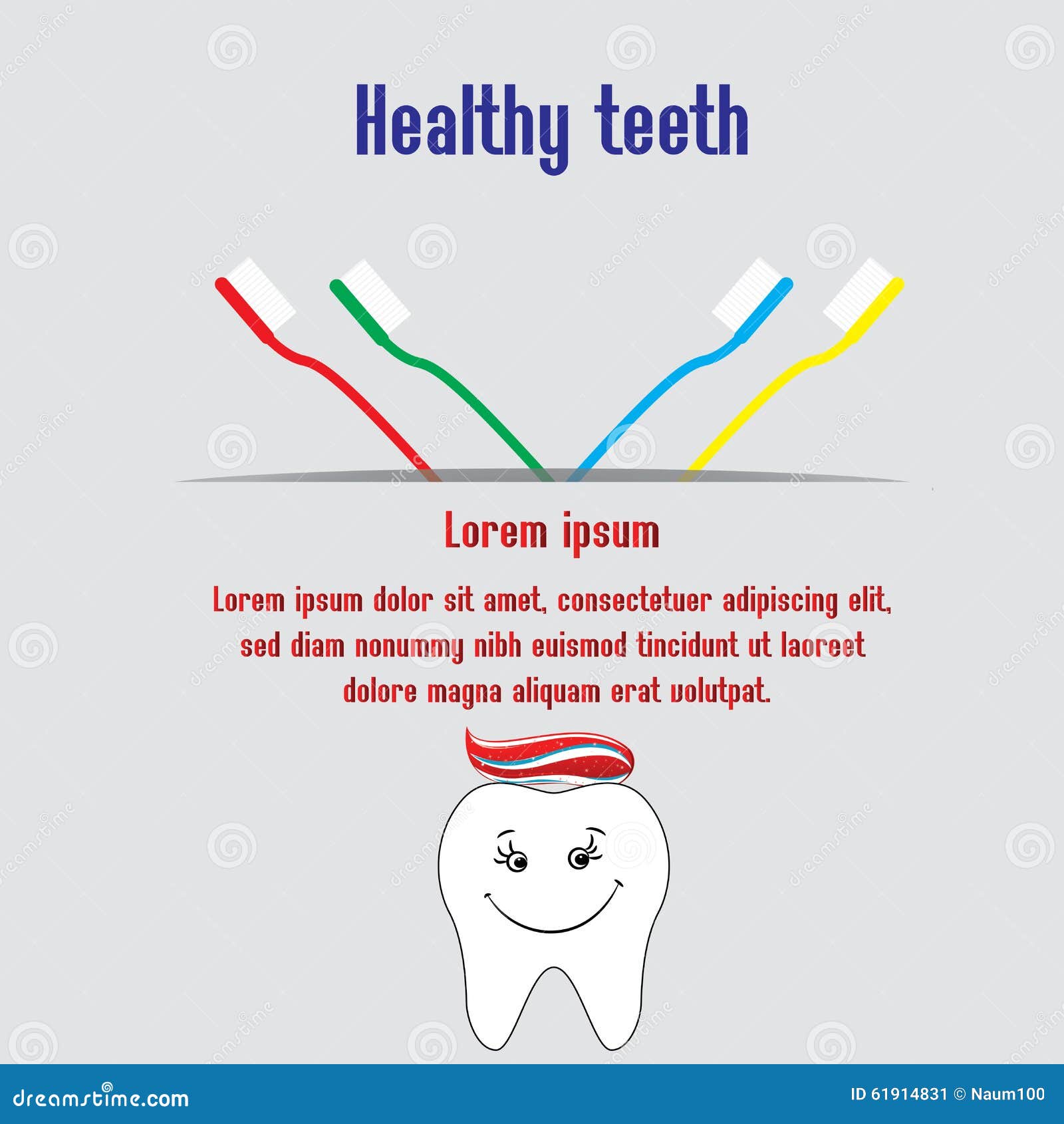 Healthy Teeth Background with Text, Teeth and Toothbrushes,tooth Stock ...