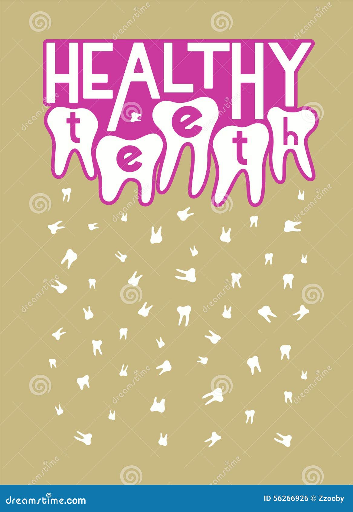 Healthy Teeth. Typographic Retro Dental Poster. Vector Illustration ...