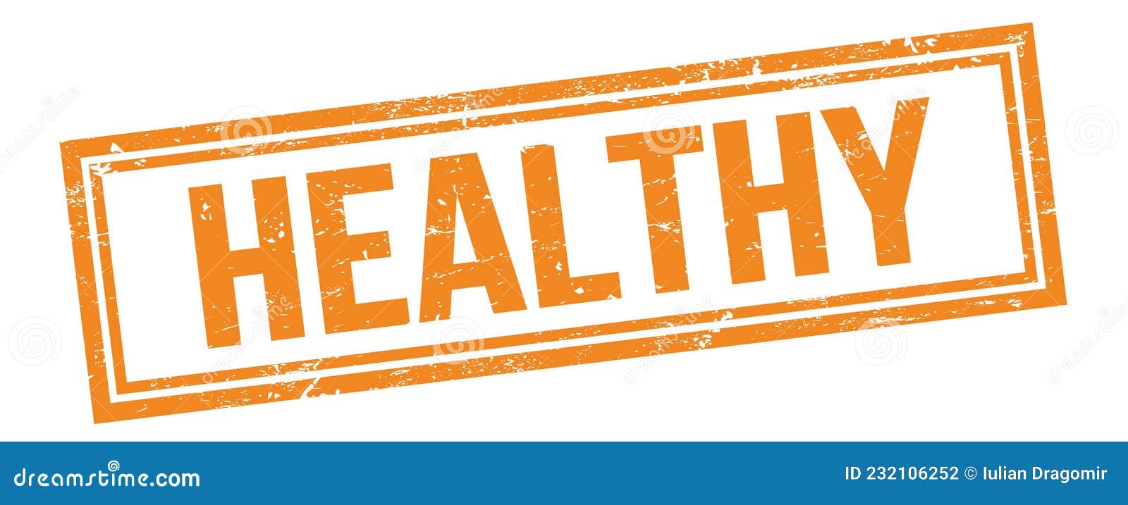 HEALTHY Text on Orange Grungy Vintage Stamp Stock Illustration ...