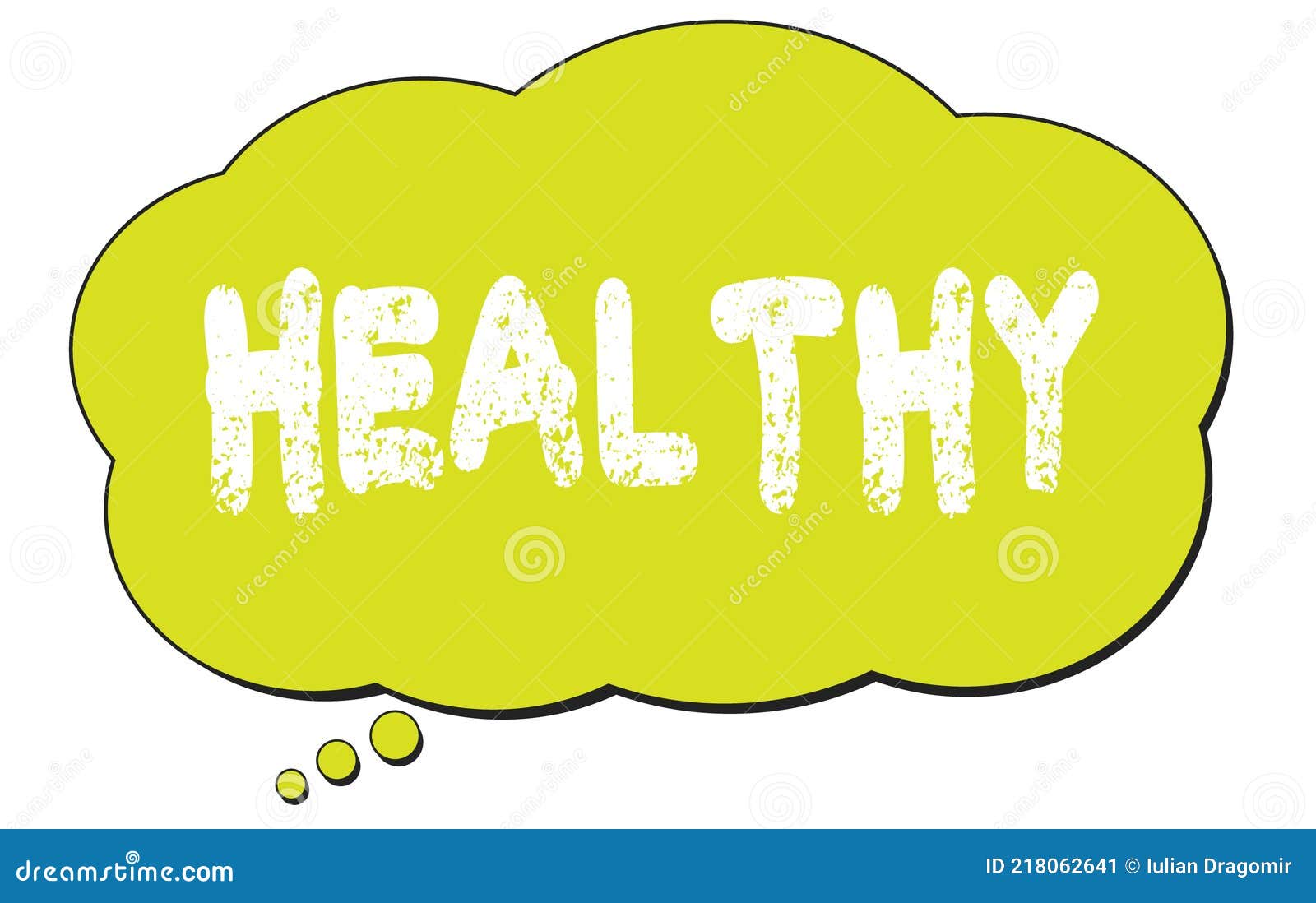 HEALTHY Text Written on a Light Green Thought Bubble Stock Illustration ...