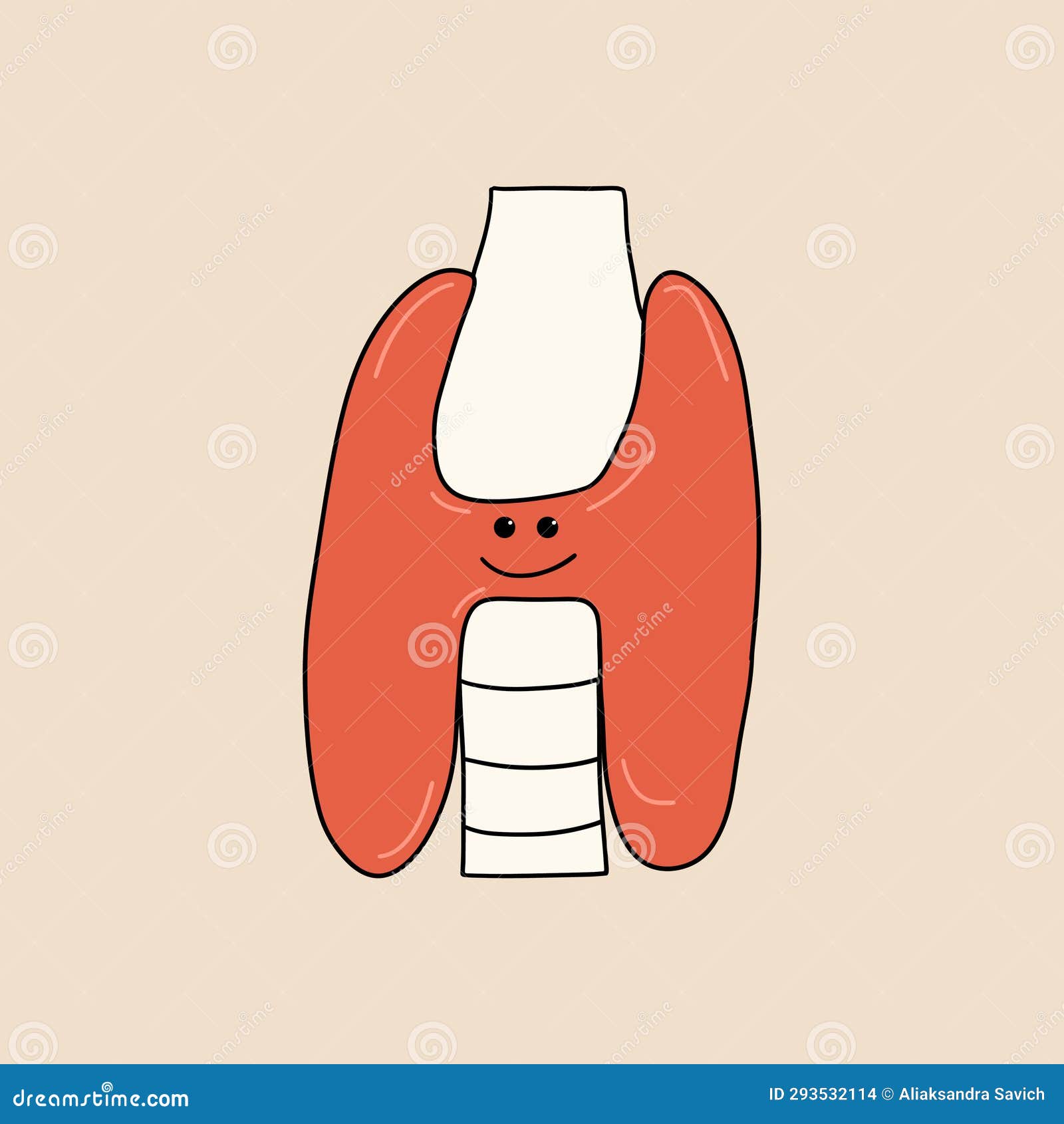 Healthy Thyroid. Human Organ in Cartoon Style Stock Vector ...