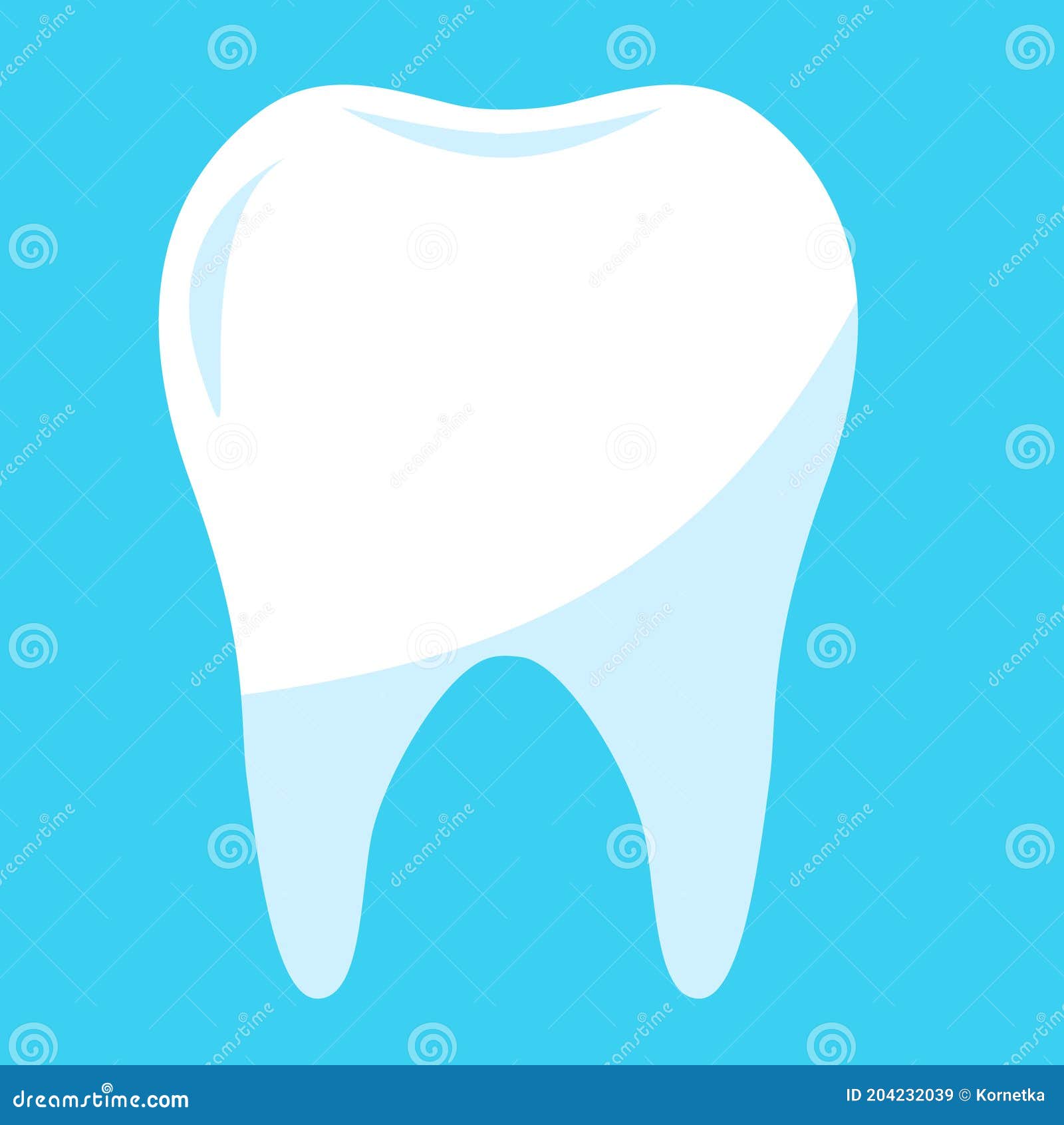 Healthy Tooth in Blue Background. Clean Tooth Stock Vector ...