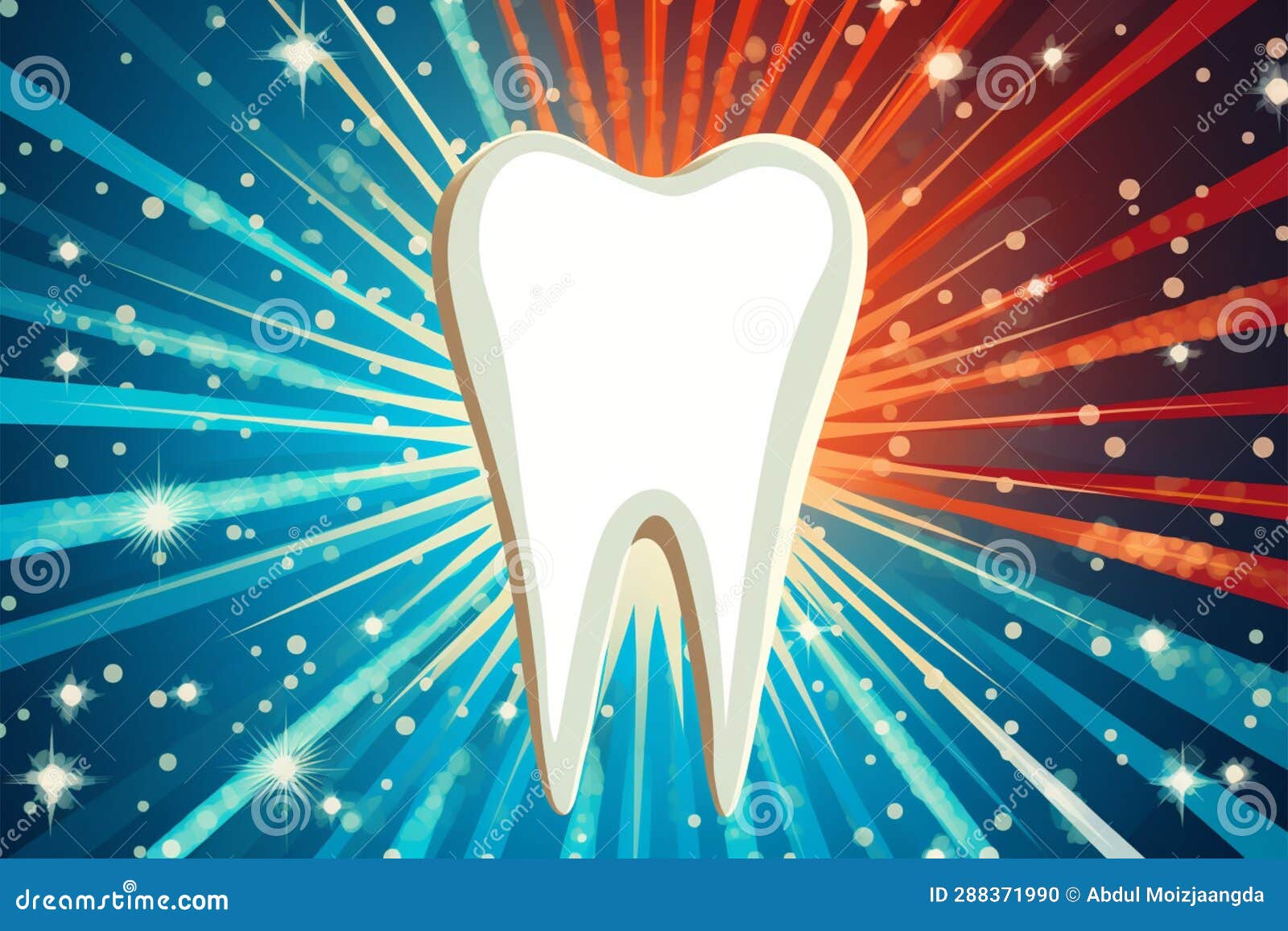 Healthy Tooth Emblem in Starburst of Halftone Circles, Bold ...