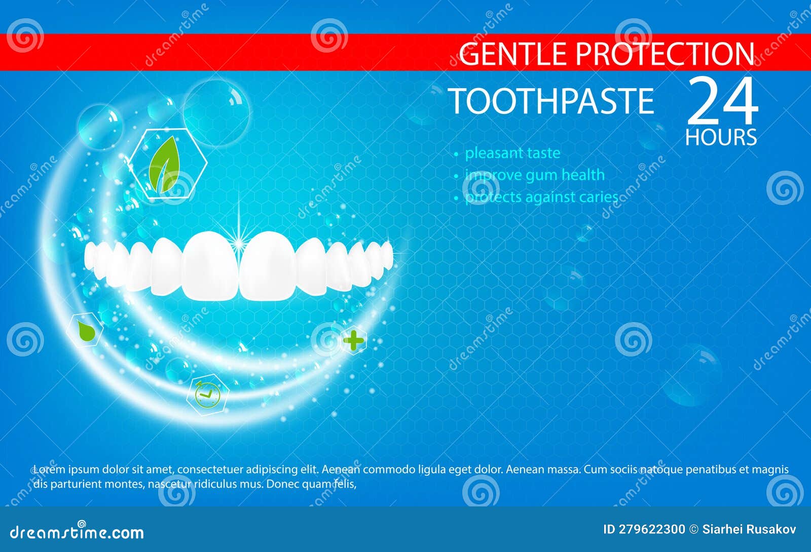 Healthy Tooth with Glowing Effect, Teeth Whitening Concept.. Stock ...