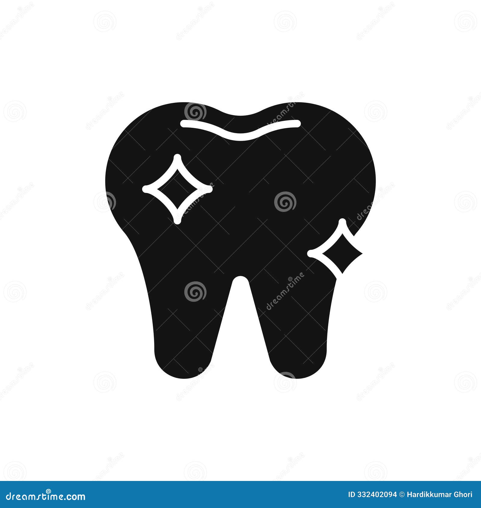 Healthy Tooth Icon Symbol on White Background Stock Illustration ...