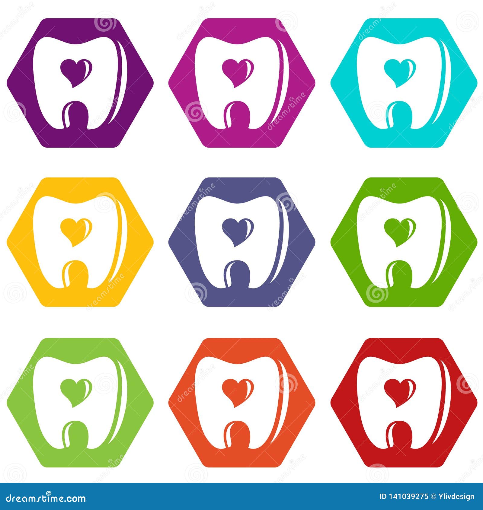 Healthy Tooth Icons Set 9 Vector Stock Vector - Illustration of clinic ...