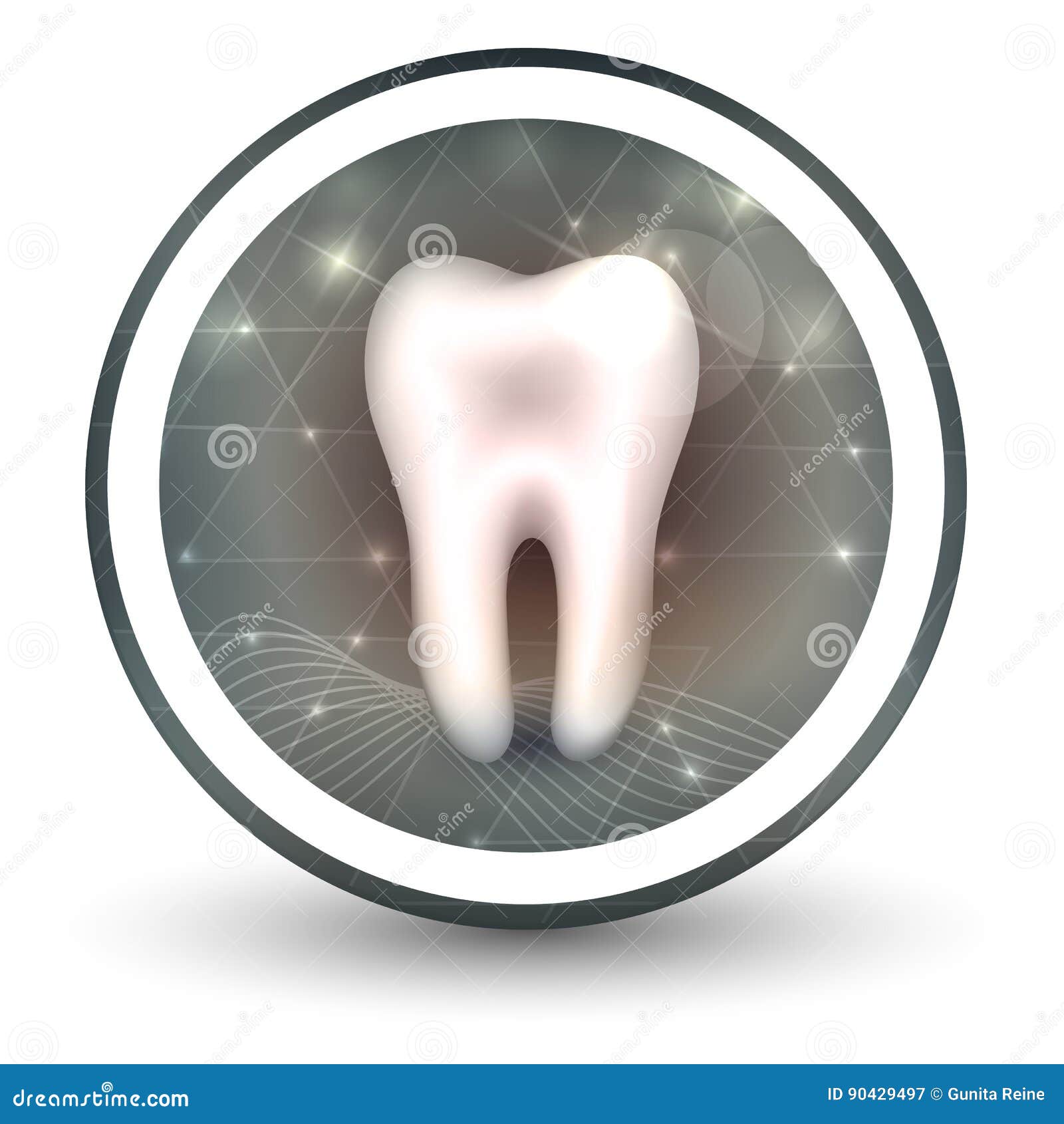 Healthy Tooth Round Shape Icon Stock Vector - Illustration of dentistry ...