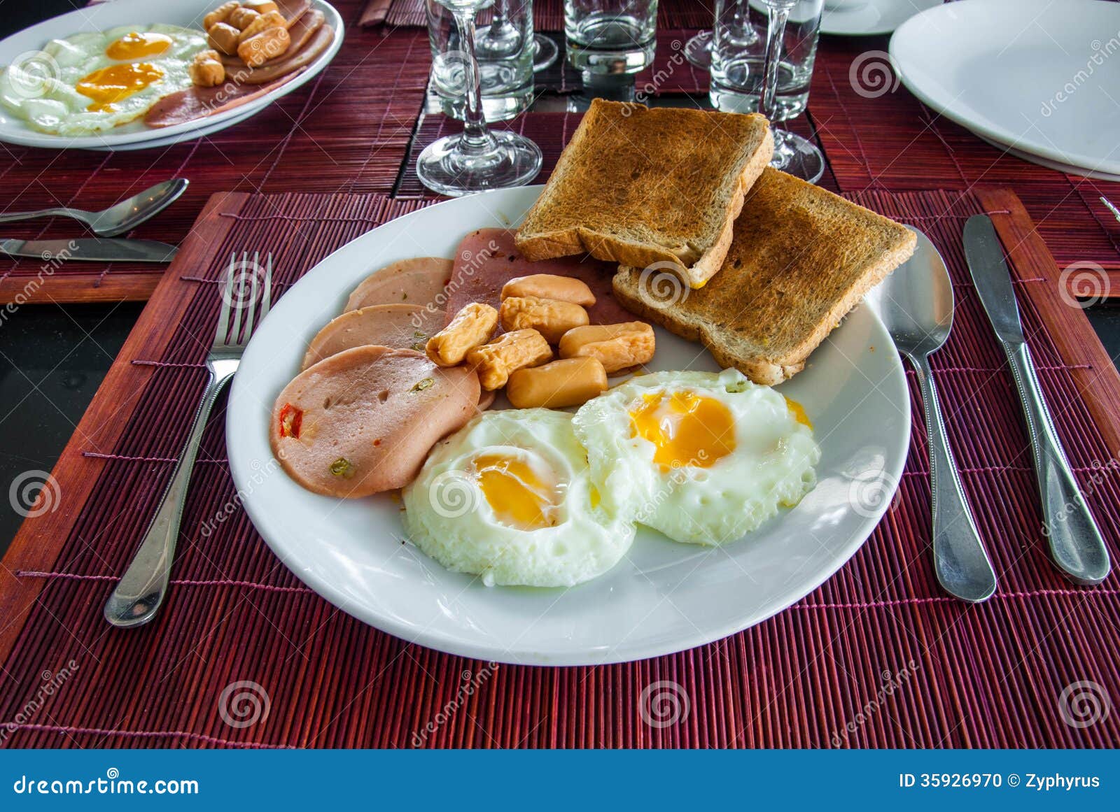 Healthy Traditional Breakfast Stock Photo - Image of boiled, close ...