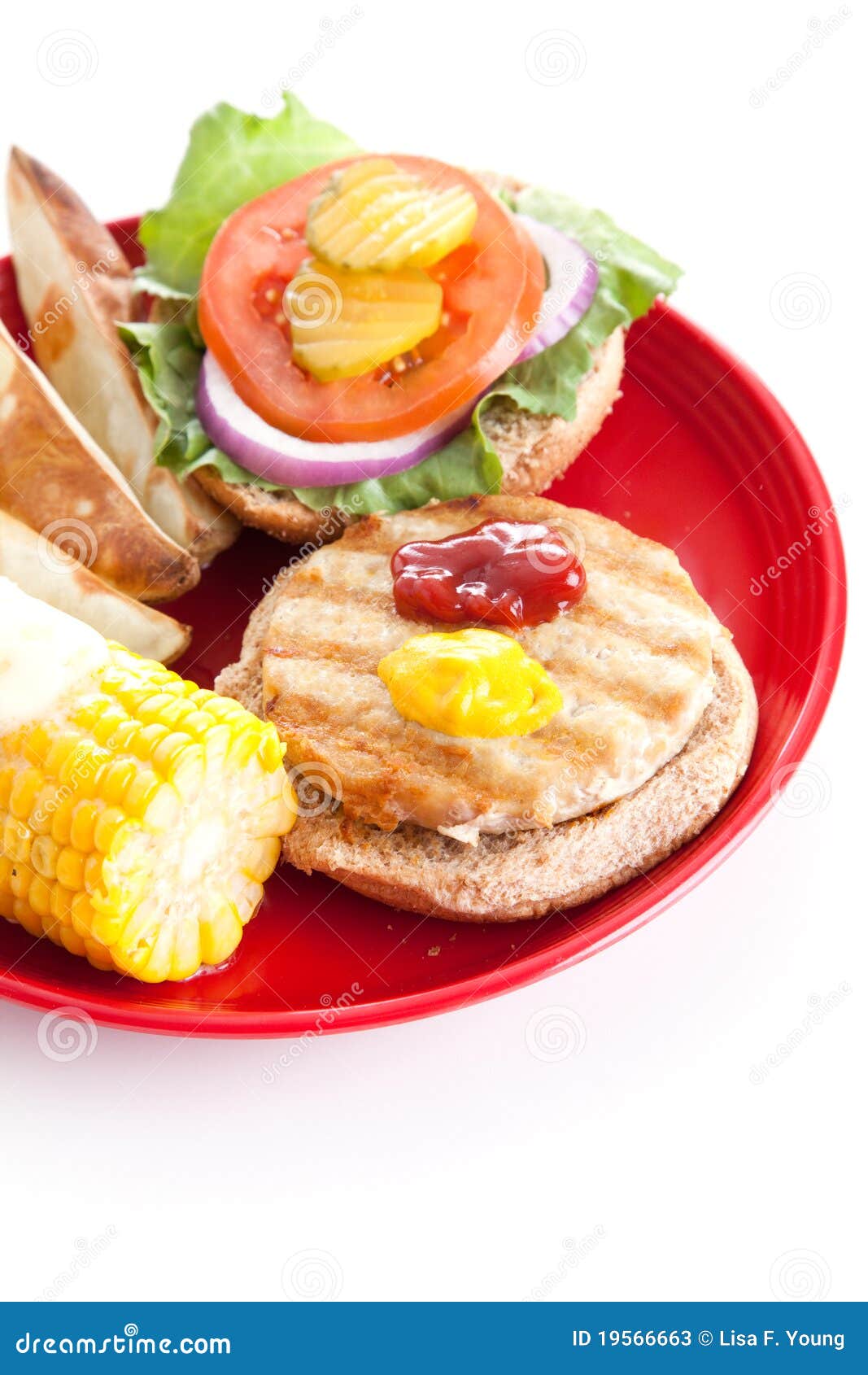 Healthy Turkey Burger - Vertical Stock Image - Image of background ...