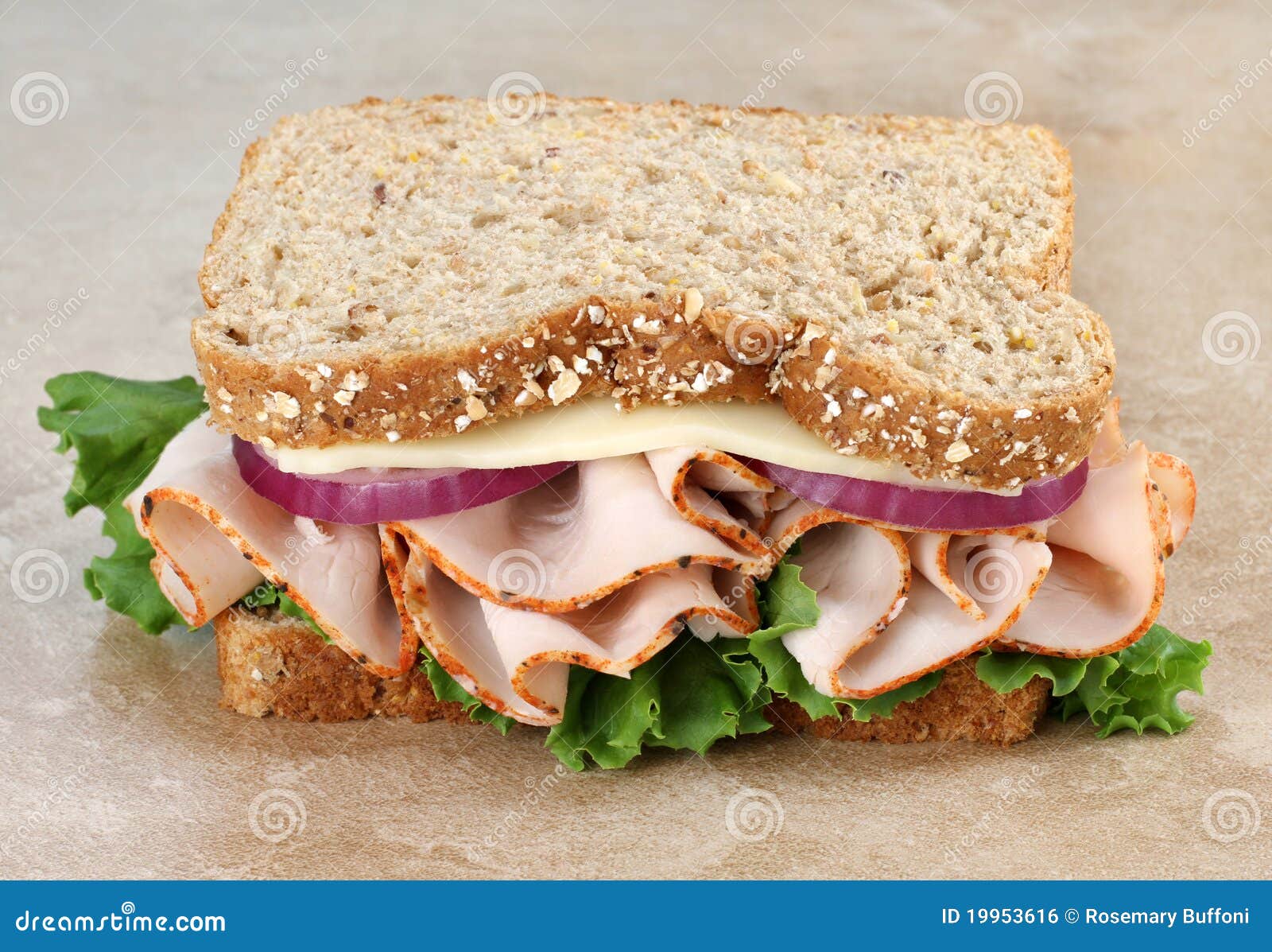 Healthy Turkey and Cheese Sandwich Stock Photo - Image of food ...