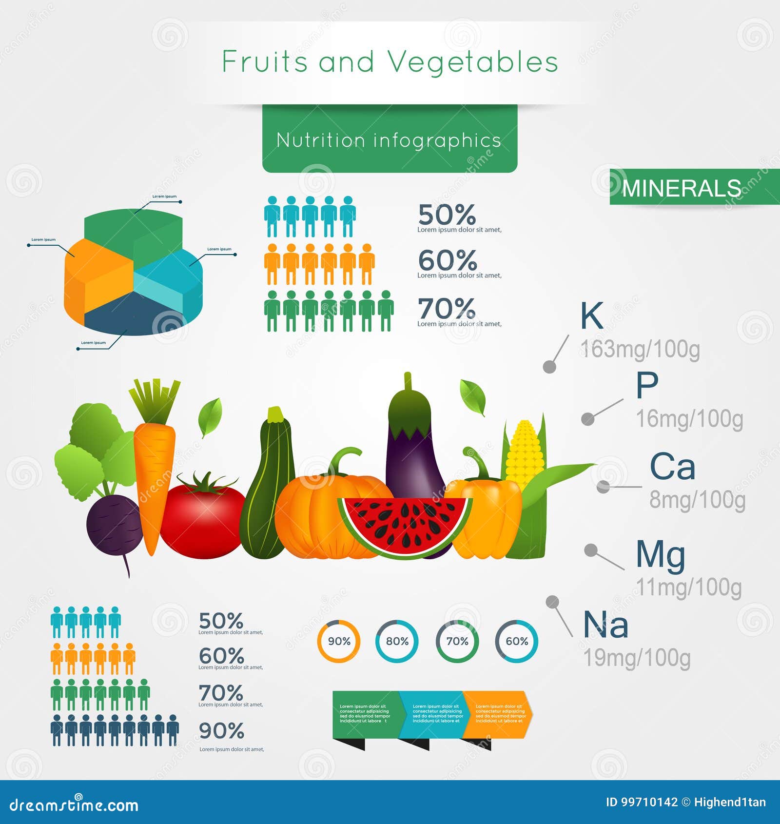 Healthy Vegetables Infographics with Chart and Graph Stock Illustration ...