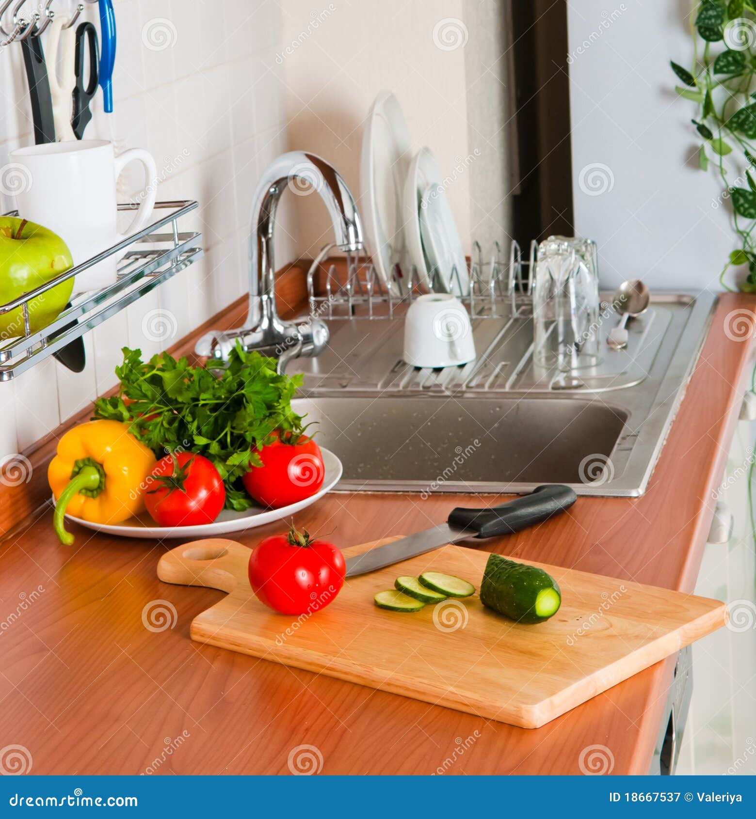 Healthy Vegetables in the Kitchen Stock Image - Image of preparing ...