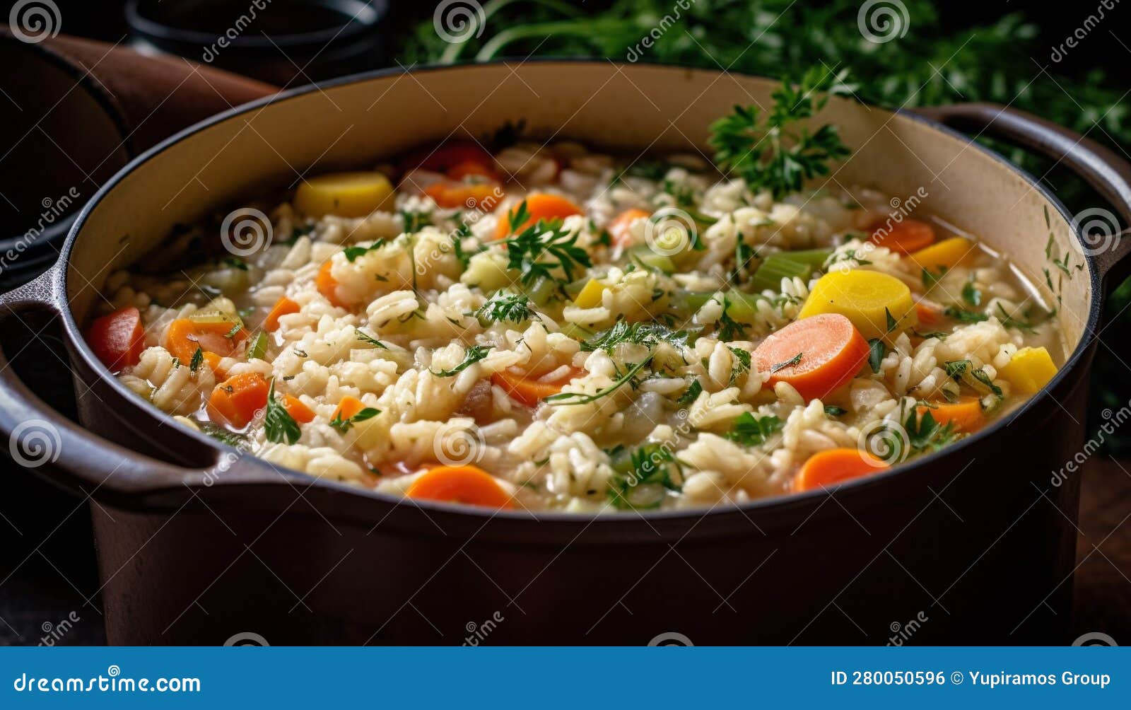 Healthy Vegetarian Risotto with Fresh Vegetables and Herbs, Ready To ...