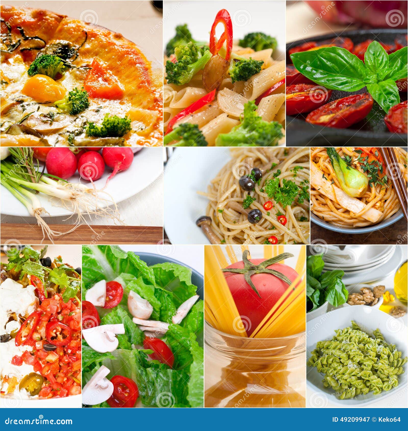 Healthy Vegetarian Vegan Food Collage Stock Image - Image of health ...