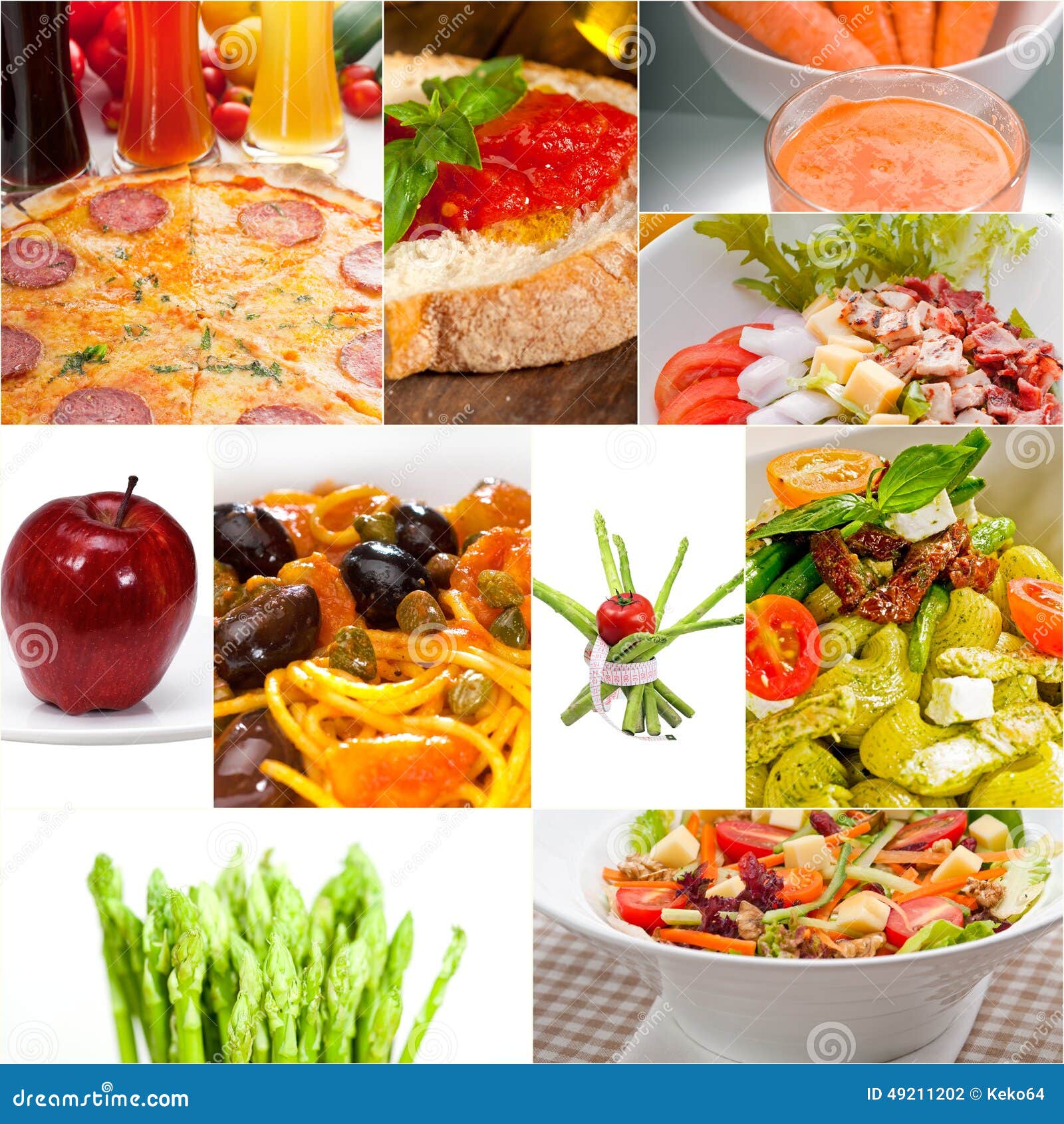Healthy Vegetarian Vegan Food Collage Stock Photo - Image of green ...
