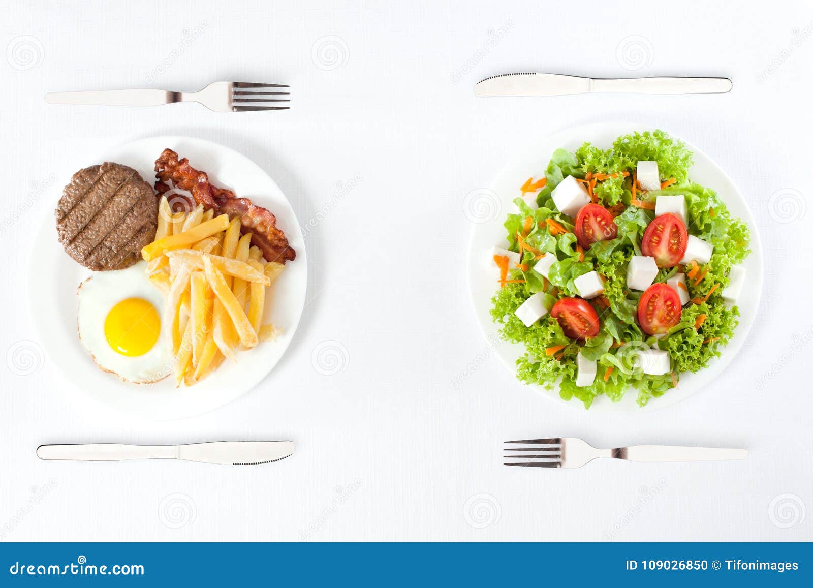 Healthy versus junk food stock photo. Image of healthy - 109026850