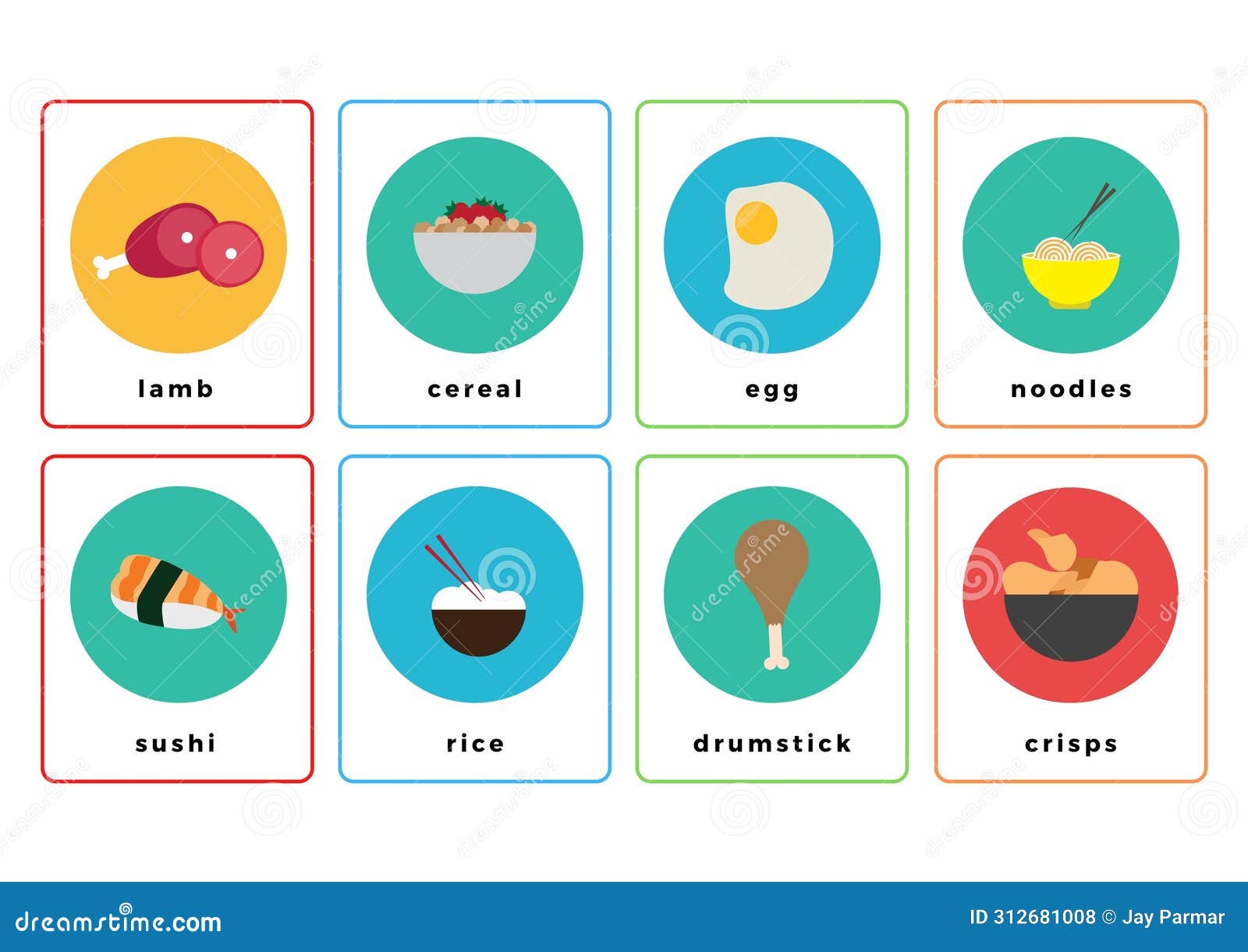 Healthy Vs Sometimes Food Sorting Flashcards - 7 Stock Illustration ...