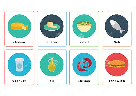 Healthy Vs Sometimes Food Sorting Flashcards - 8 Stock Illustration ...