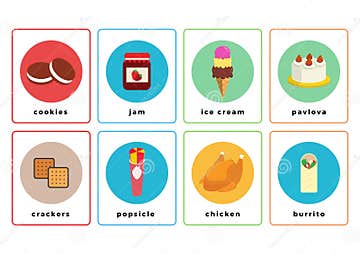 Healthy Vs Sometimes Food Sorting Flashcards - 10 Stock Illustration ...