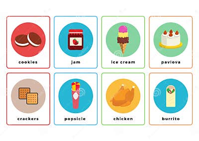 Healthy Vs Sometimes Food Sorting Flashcards - 10 Stock Illustration ...