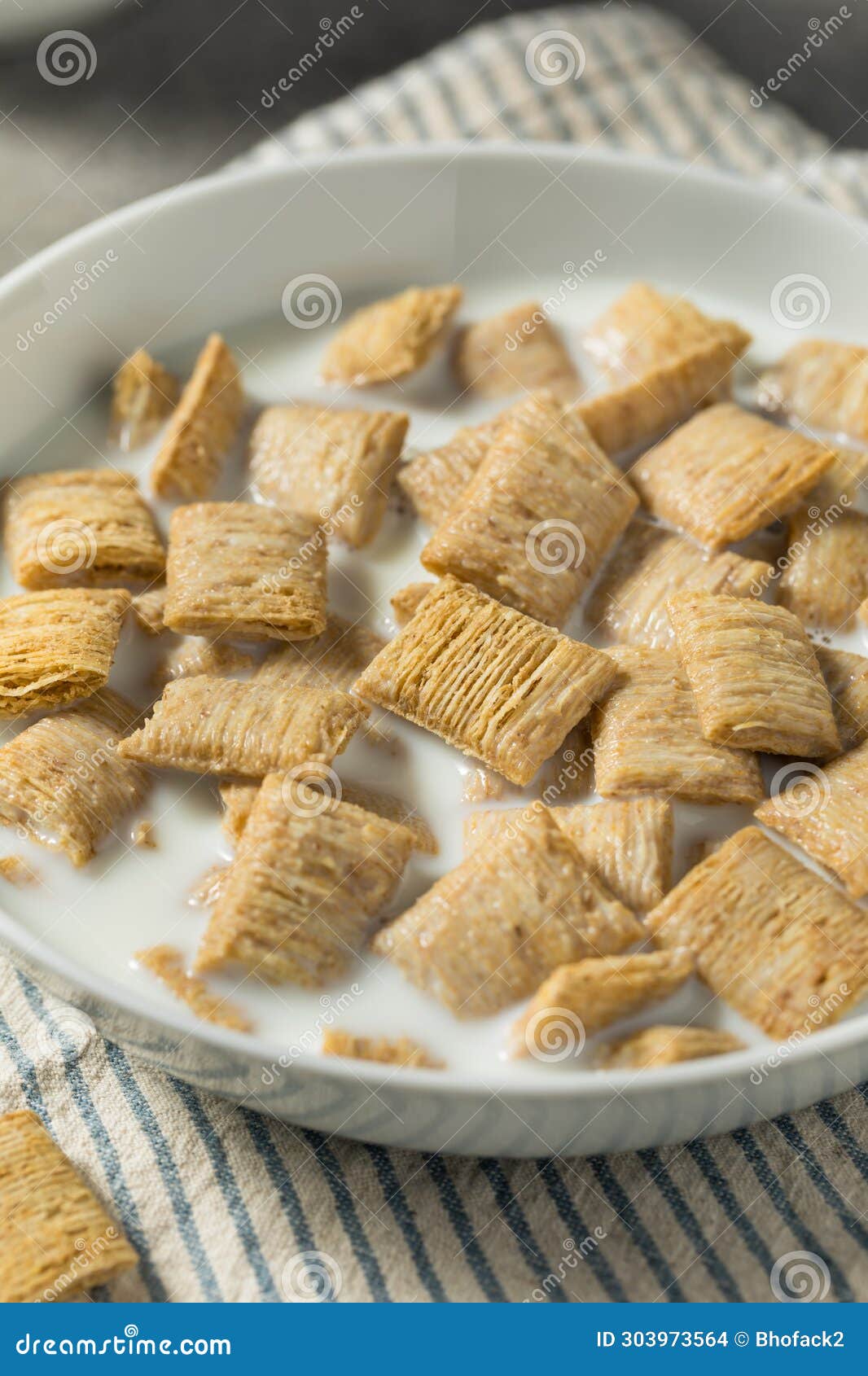 Healthy Wheat Squares Breakfast Cereal Stock Photo - Image of food ...