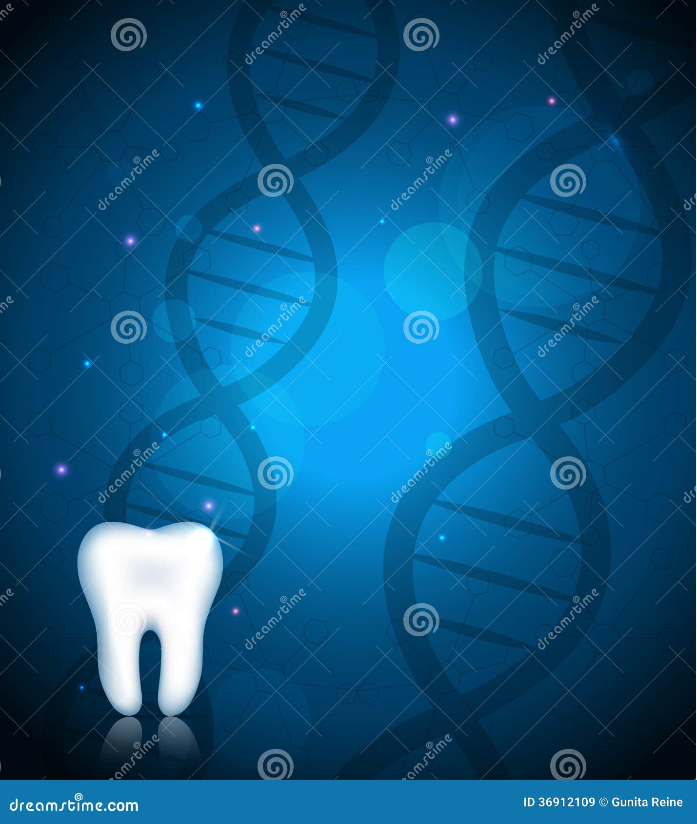 Healthy White Tooth and DNA Background Stock Vector - Illustration of ...