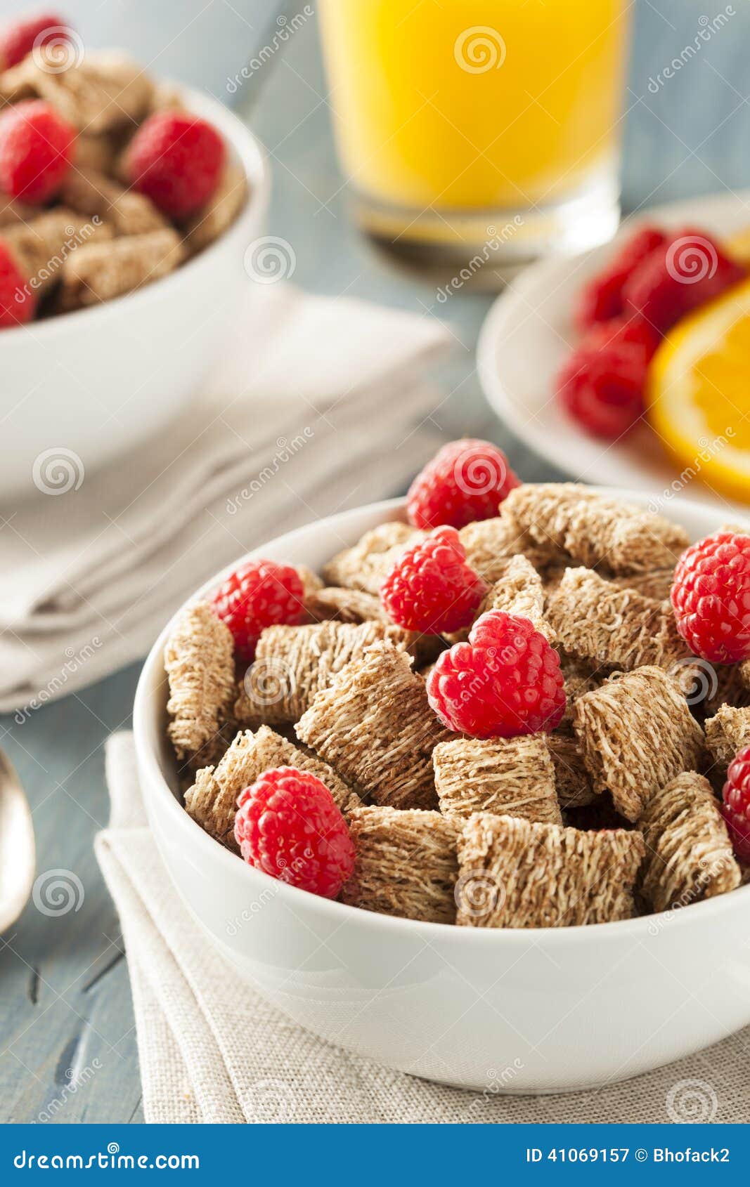 Healthy Whole Wheat Shredded Cereal Stock Image - Image of food ...