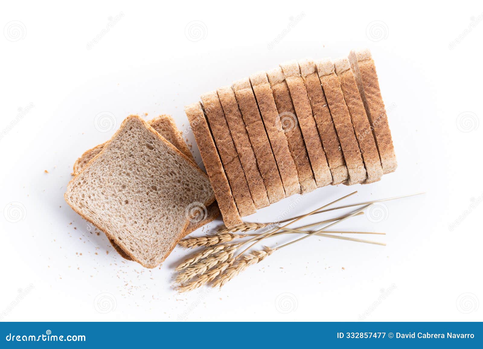 Healthy Wholemeal Bread Slices Isolated on White Background Stock Image ...