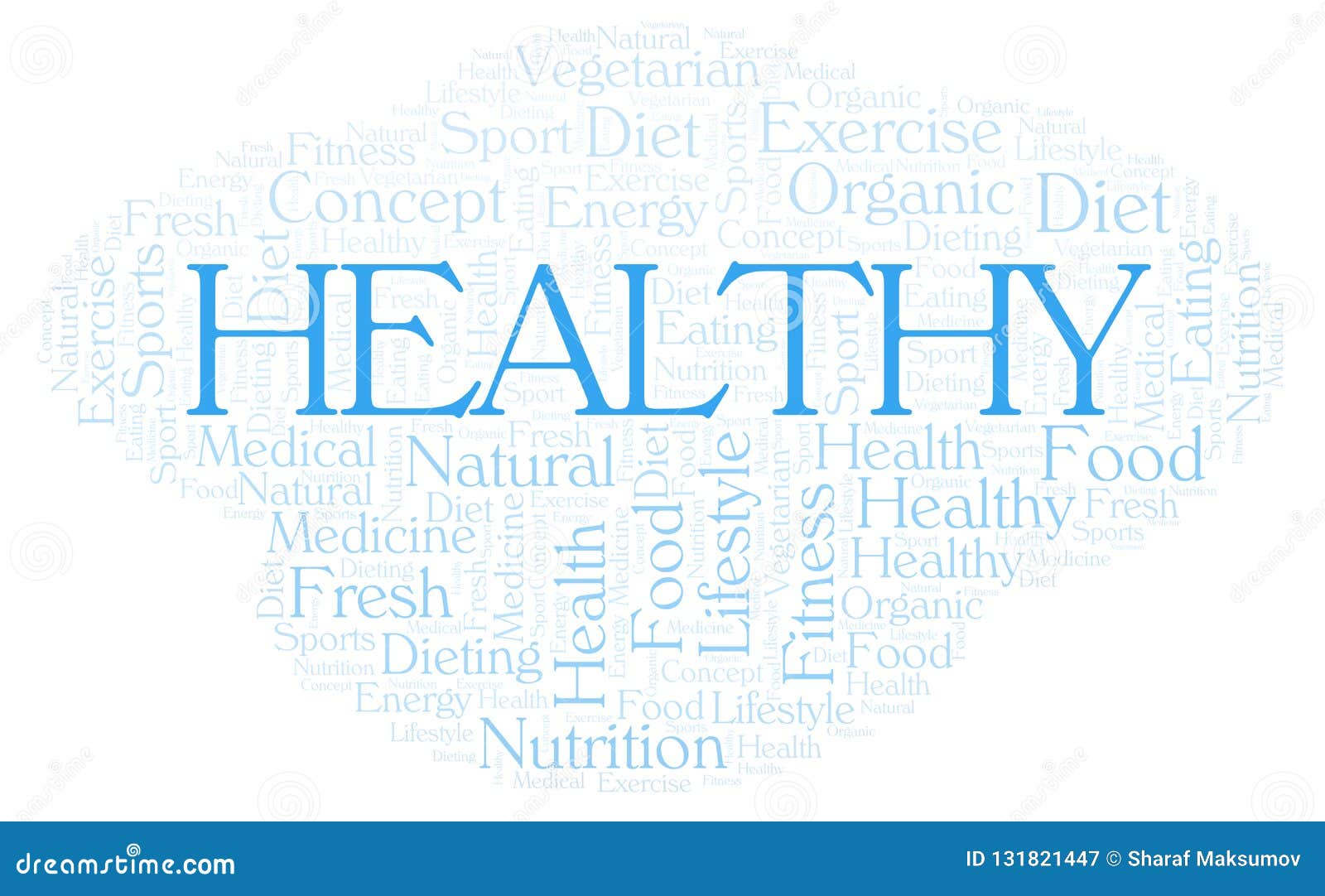 Healthy word cloud stock illustration. Illustration of white - 131821447