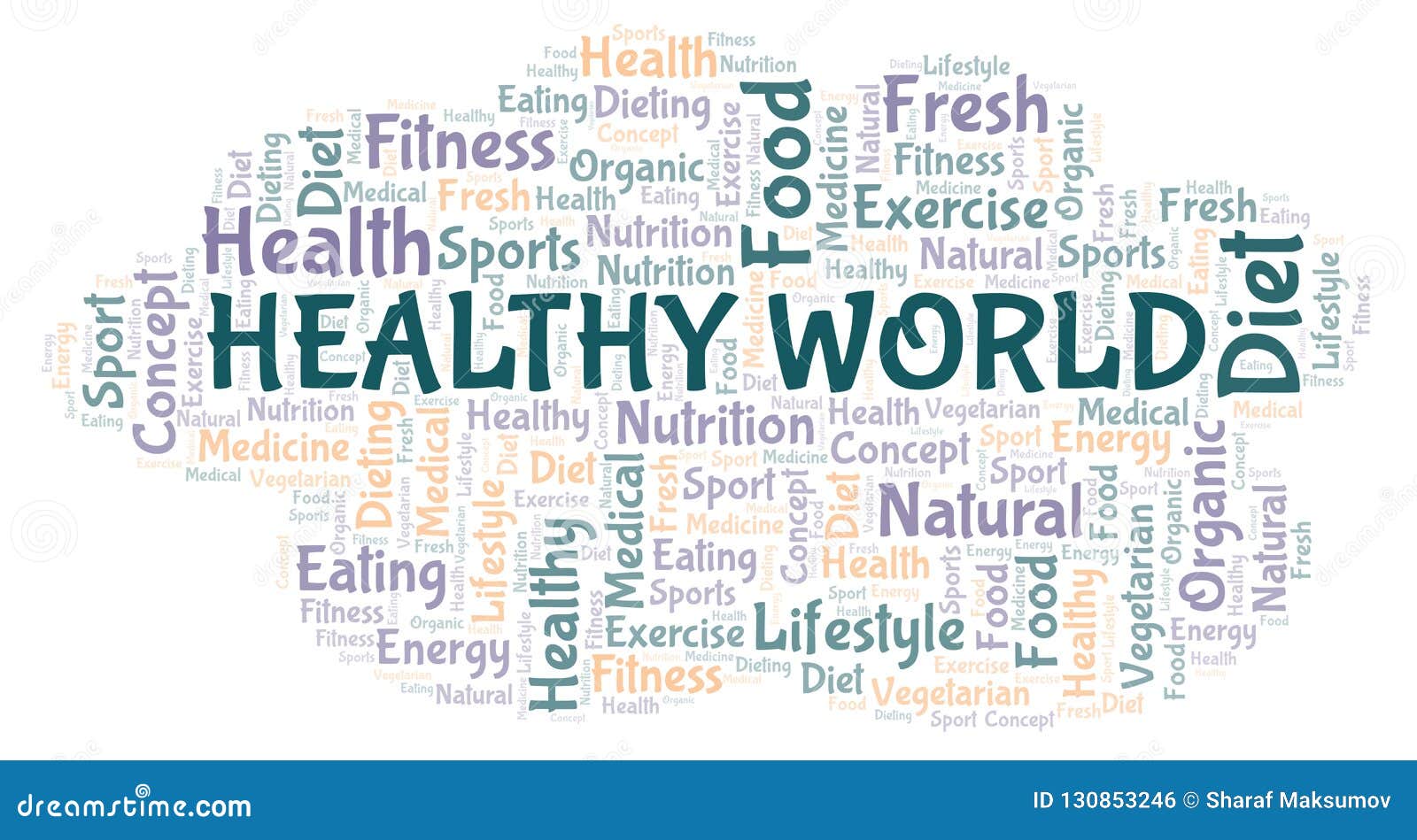 Healthy World word cloud. stock illustration. Illustration of wordcloud ...