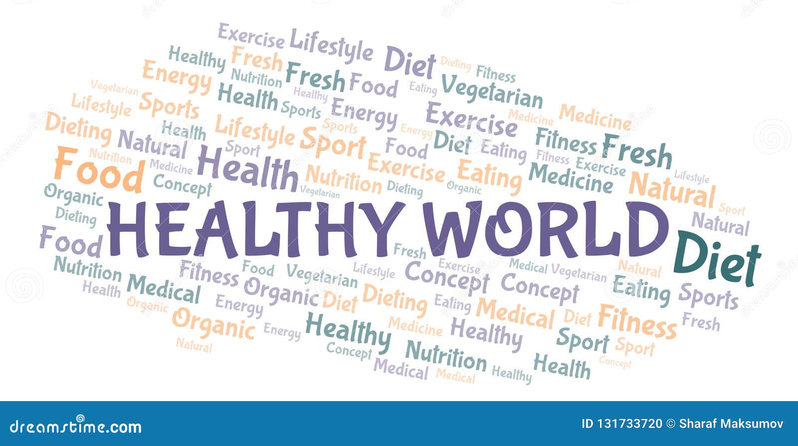 Healthy World Word Cloud. Wordcloud Made with Text only Stock ...