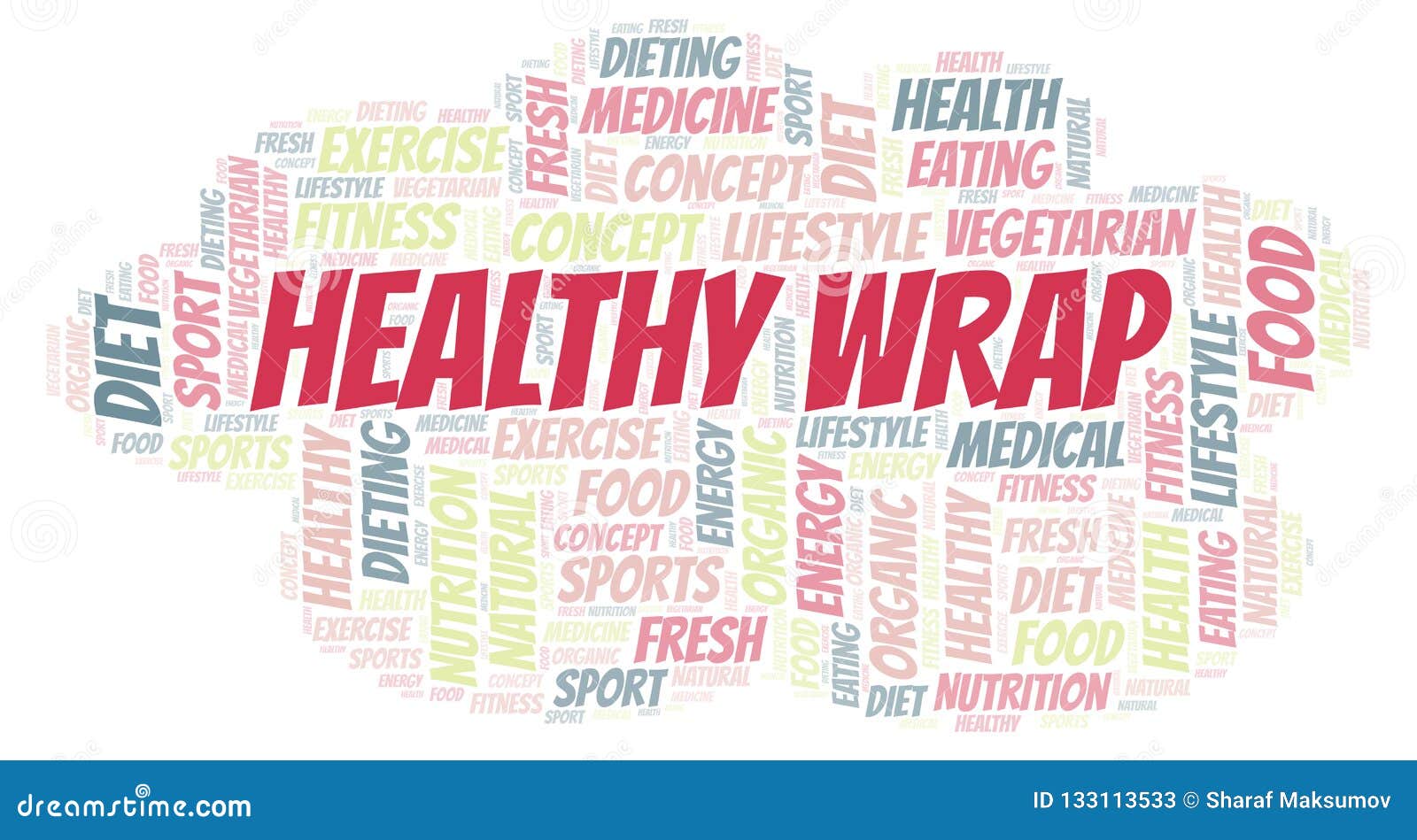 Healthy Wrap word cloud stock illustration. Illustration of cloud ...