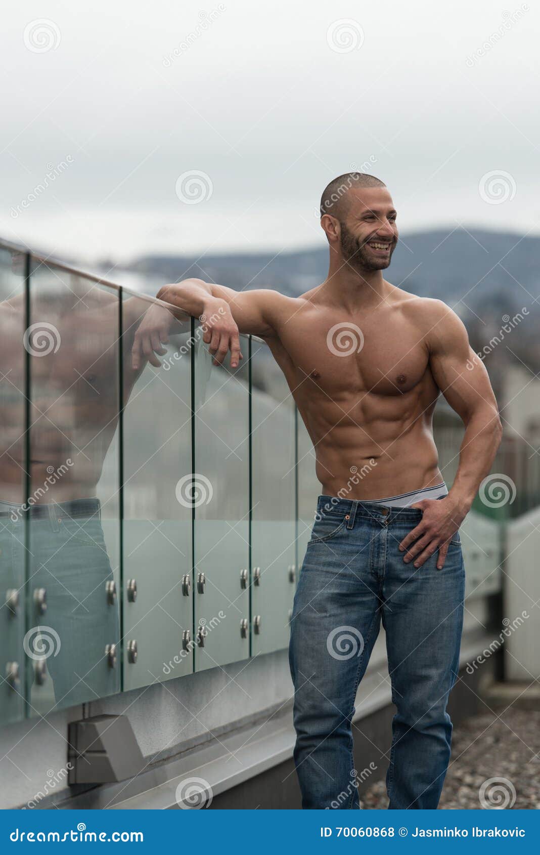 Healthy Young Man Posing Outdoors Stock Photo - Image of posing ...