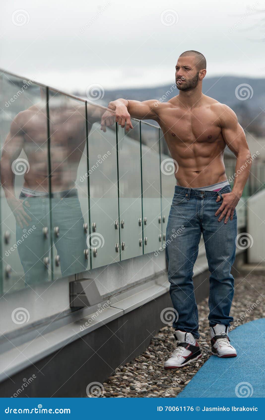 Healthy Young Man Posing Outdoors Stock Photo - Image of sport ...