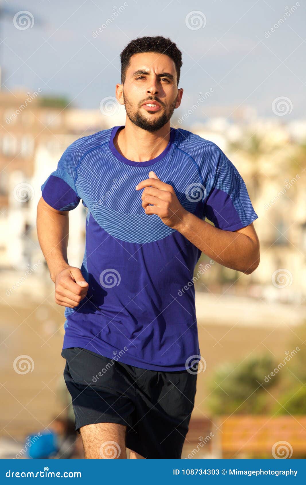 Healthy Young Man Running Outdoors Stock Image - Image of body, adult ...