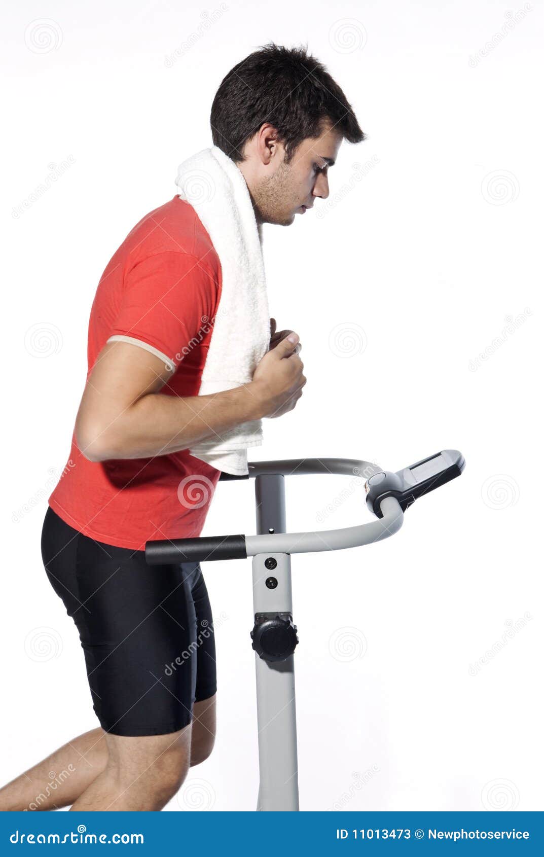 Healthy Young Man Workout on Treadmill Stock Image - Image of body ...