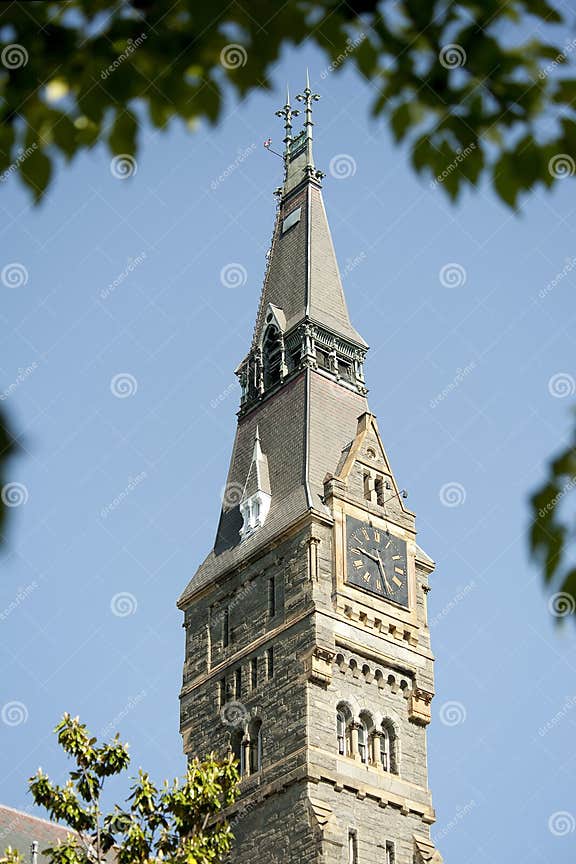 Healy Hall Clock Tower stock image. Image of healy, lawn - 31419019