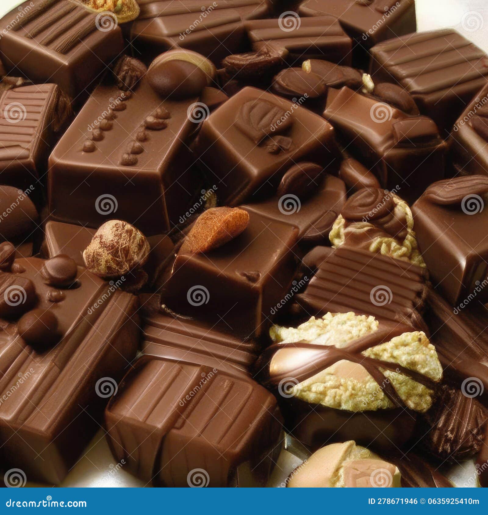 Assorted Chocolates Luxury Chocolate Bonbons Close Up Food