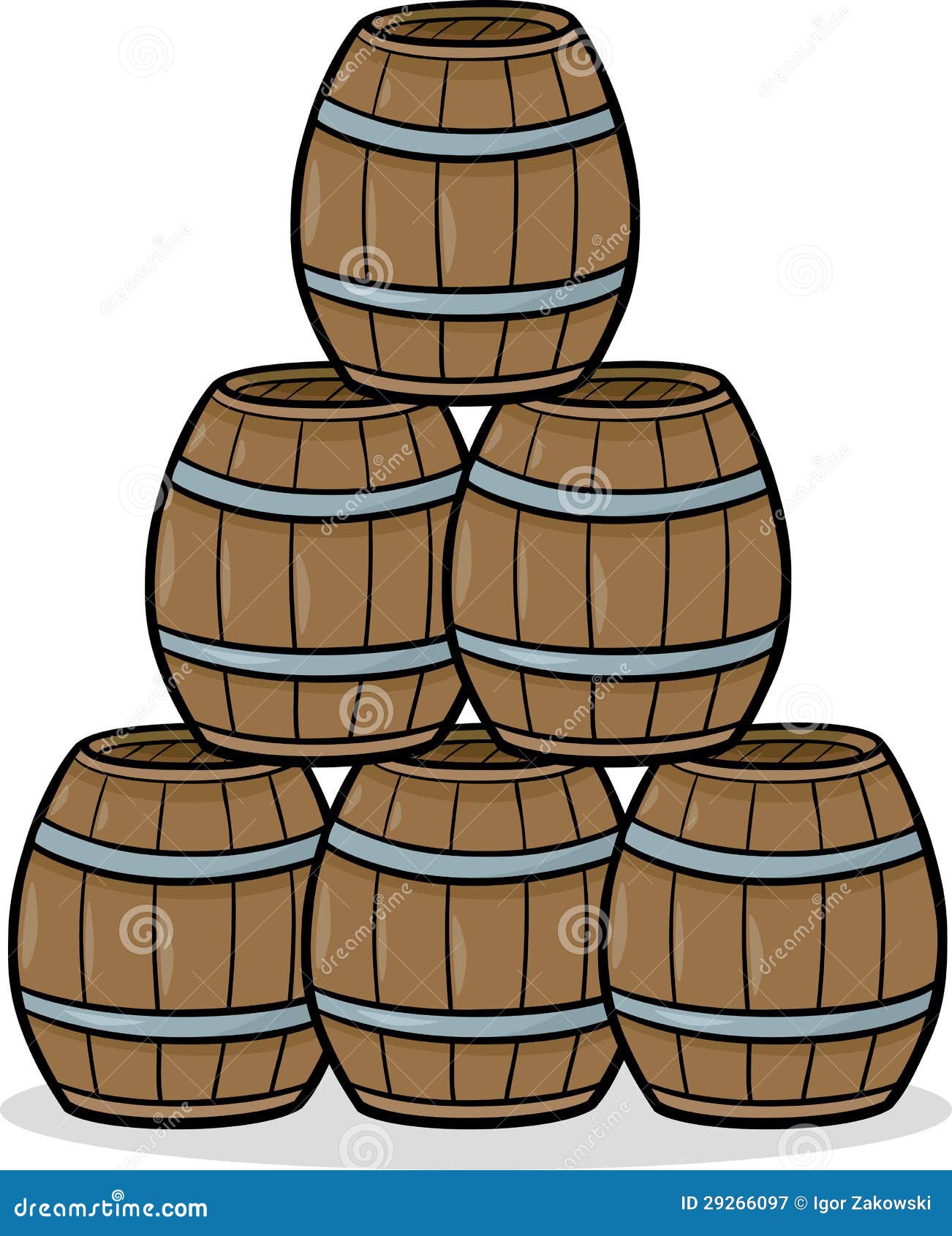 Heap of Barrels Cartoon Illustration Stock Vector - Illustration of ...