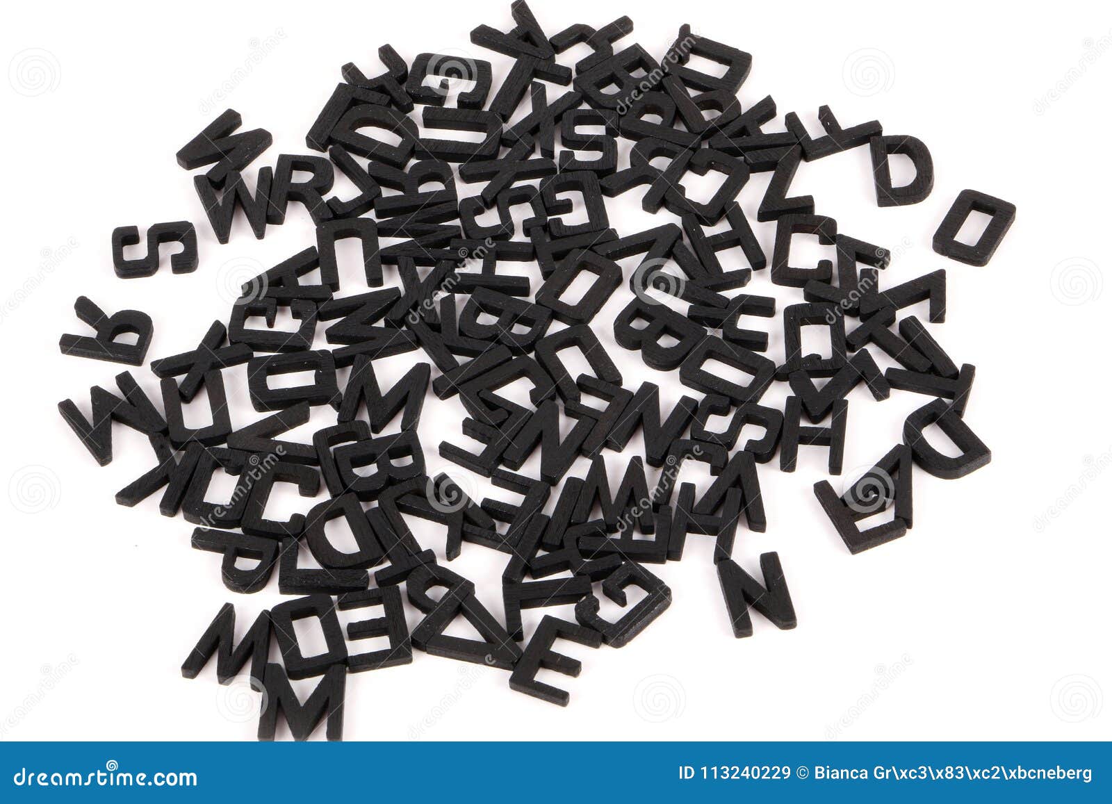 Black Wooden Letters in the Studio Stock Image - Image of blocks, press ...