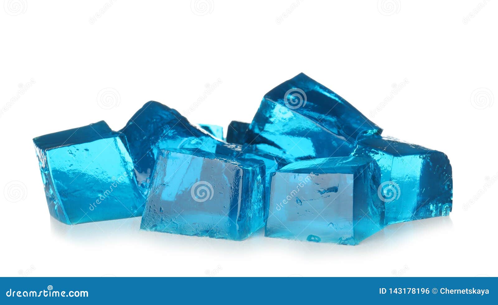 Heap of Blue Jelly Cubes on Background Stock Photo - Image of cube ...