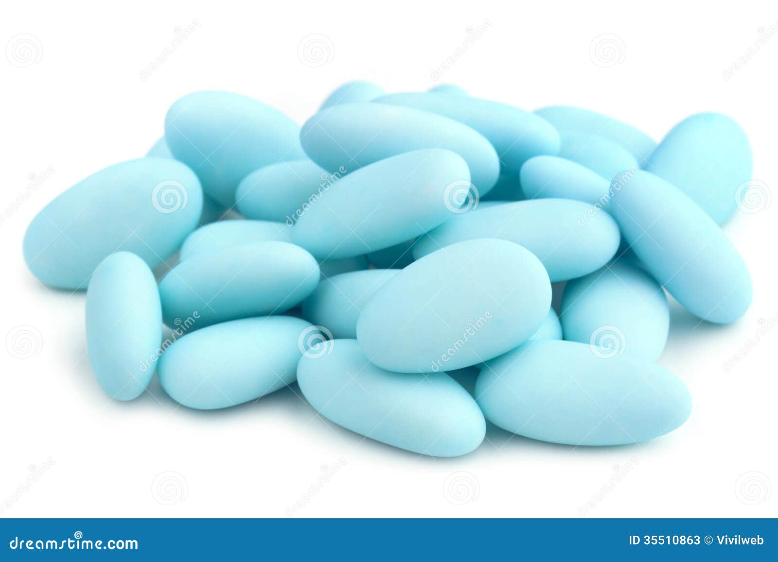 Heap of Blue Sugared Almonds Stock Image - Image of almond, favor: 35510863